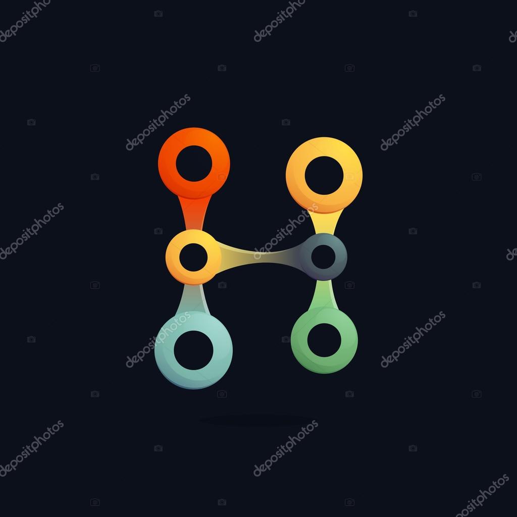 Letter H logo formed by chain. Connection icon. Stock Vector Image by ...