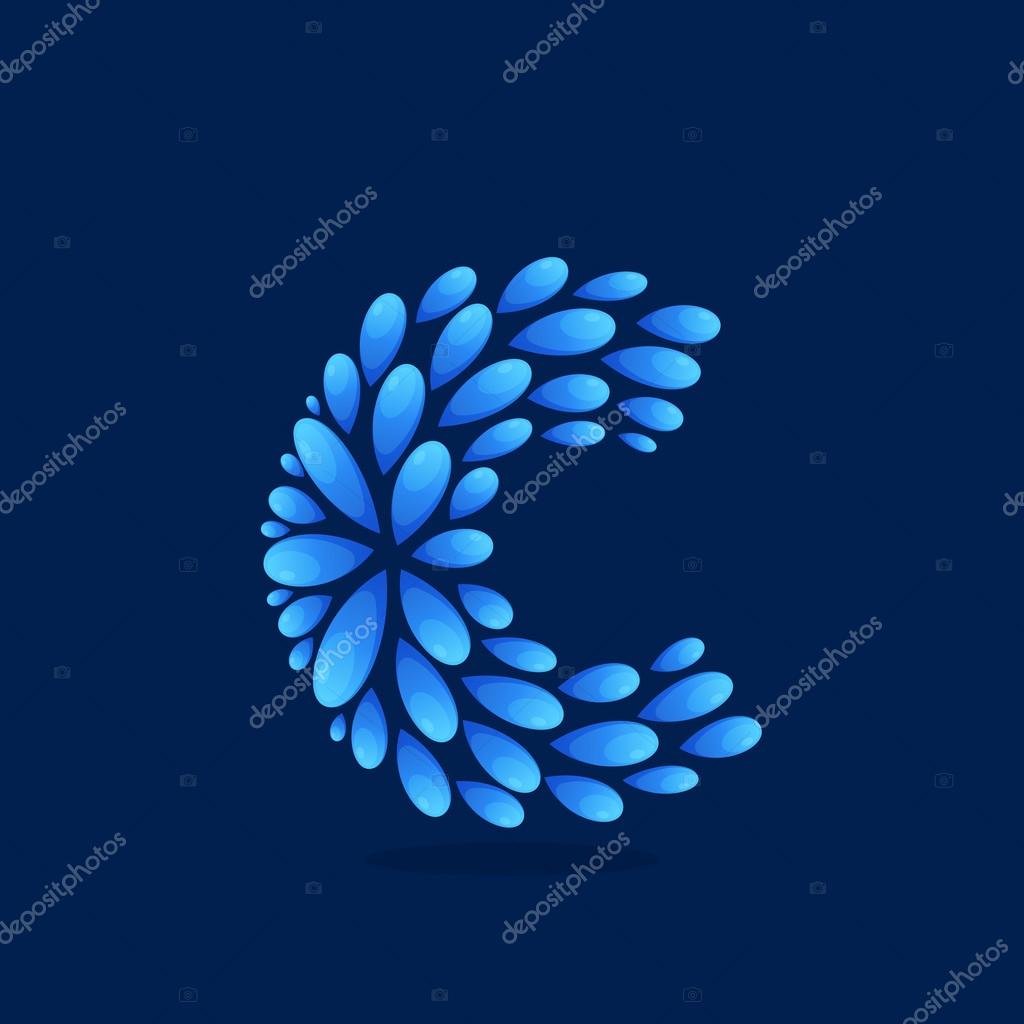 C letter logo formed by water drops. — Stock Vector © kaer_dstock ...