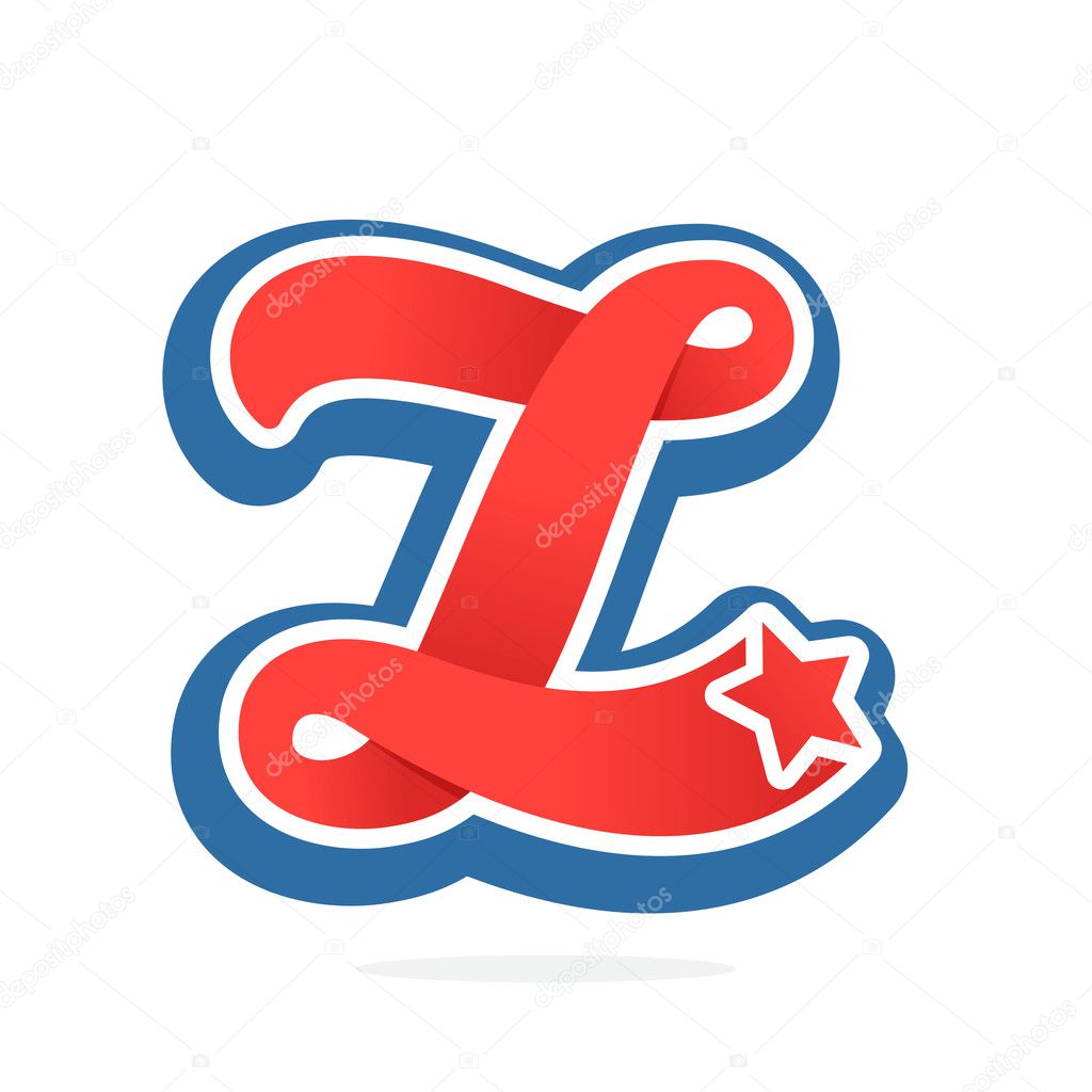 Z letter logo with star in vintage baseball style. — Stock Vector ...