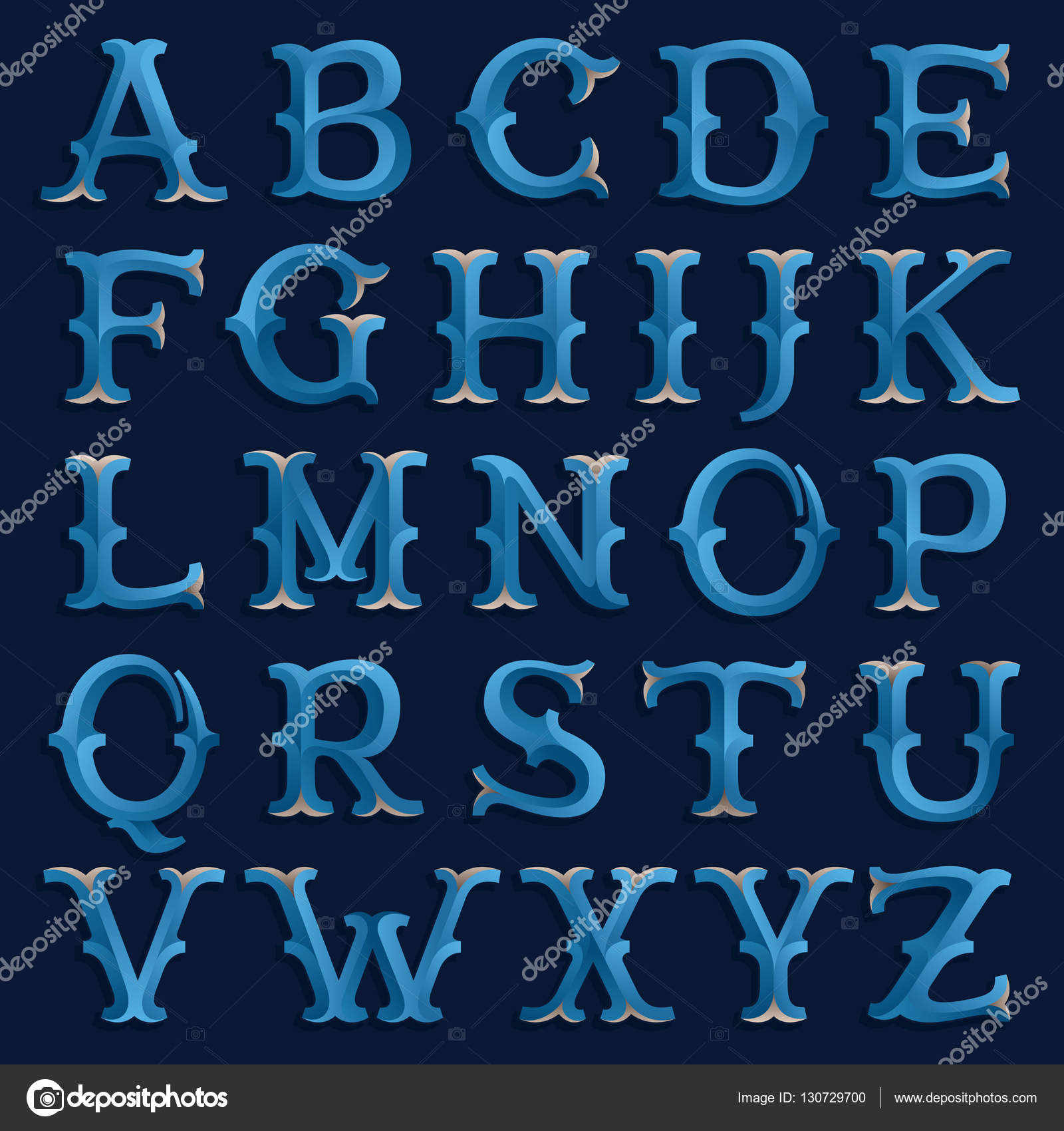 Retro marine font. Stock Vector by ©kaer_dstock 130729700