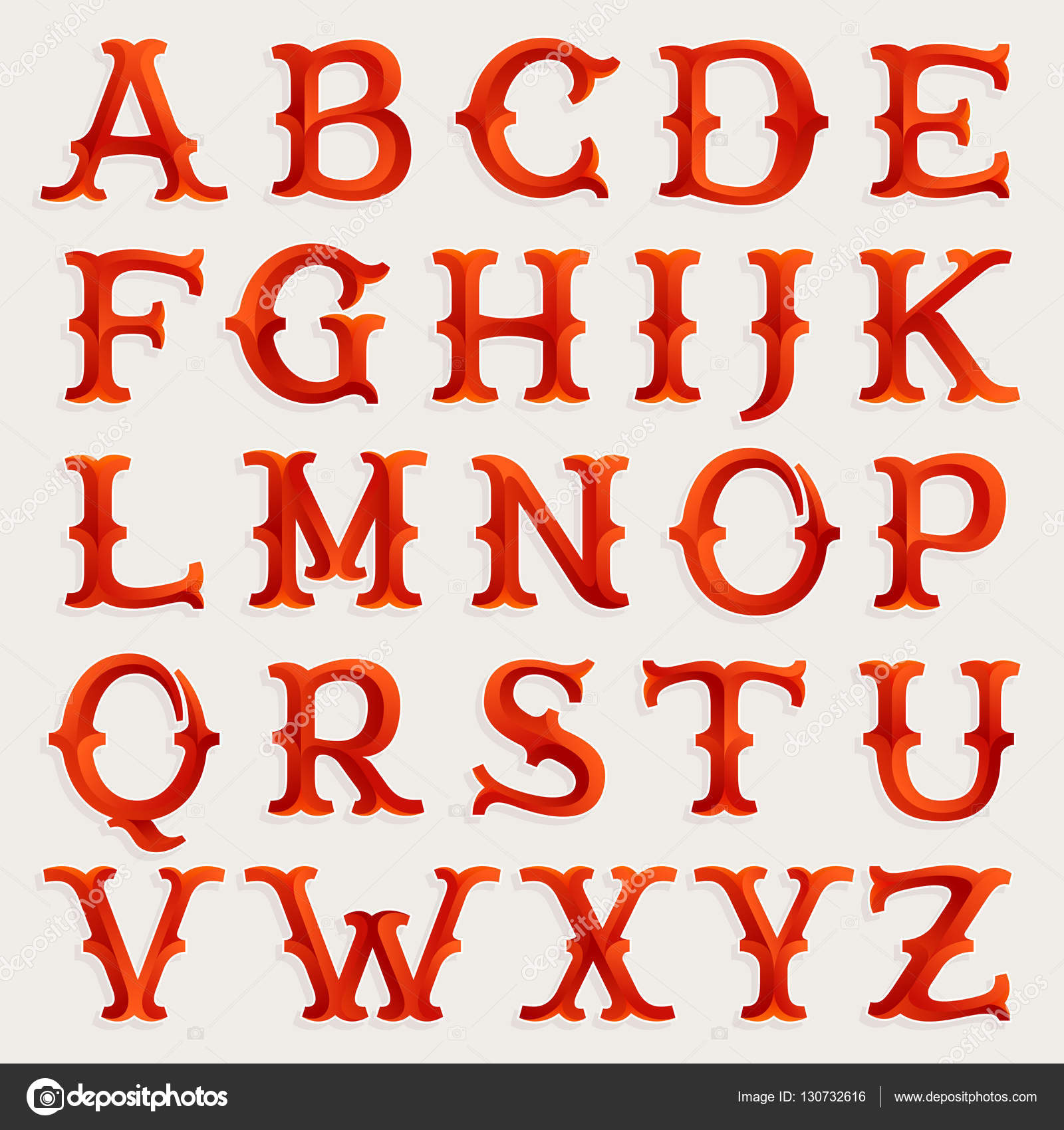 Elegant circus style faceted red slab serif font. Stock Vector by ©kaer ...