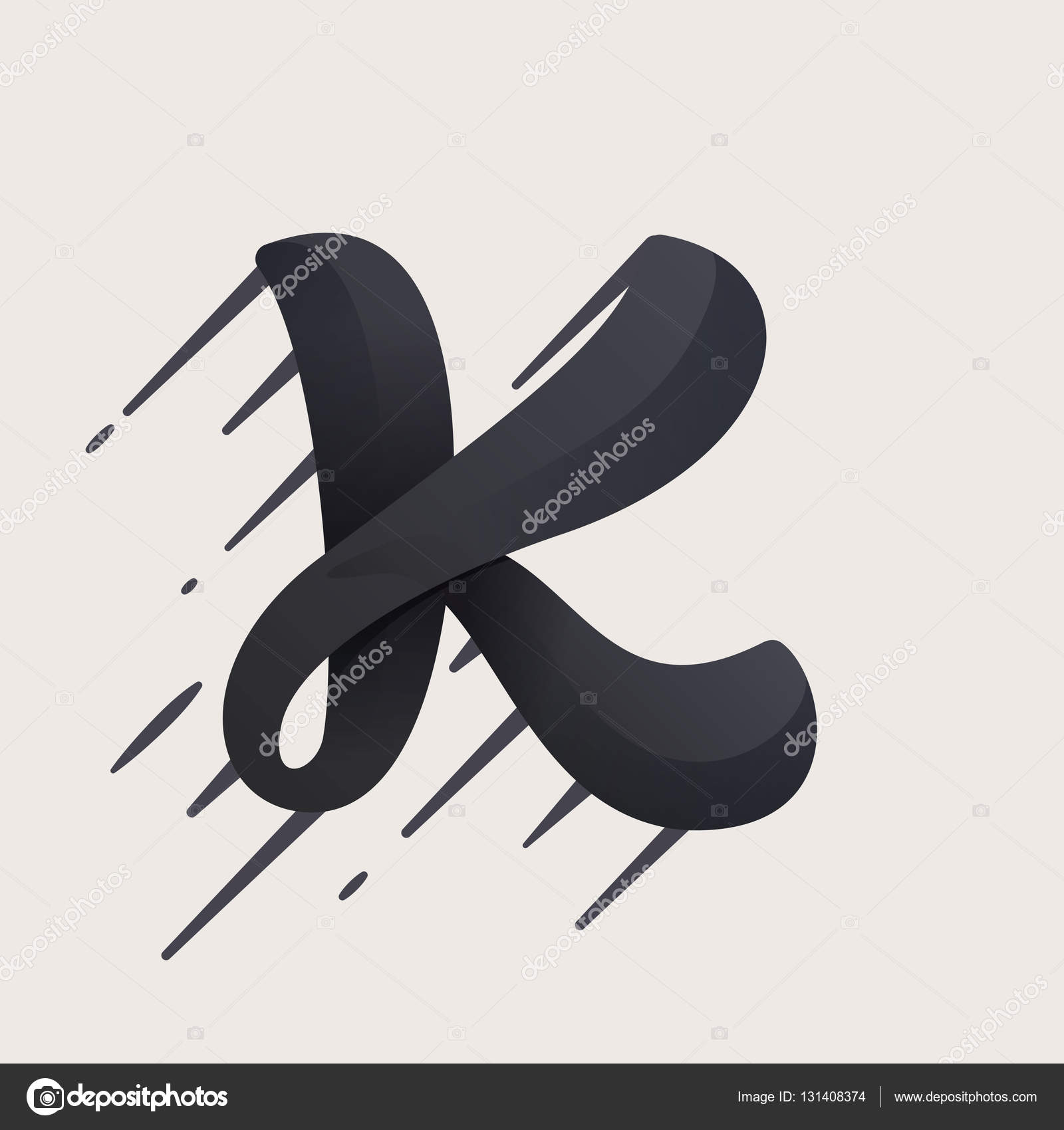K letter logo. Fast speed vector script type. Stock Vector Image by ...