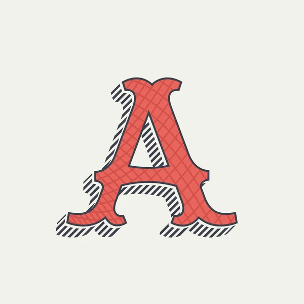 Alphabet in retro money style with line pattern and shadow. Stock ...