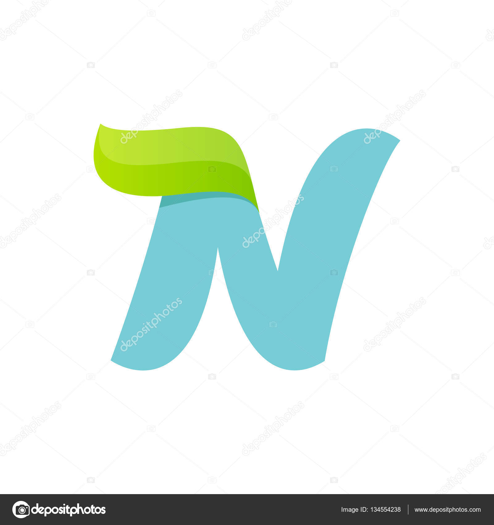 Logotipo de letra N con hoja verde . Vector de stock por ©kaer_dstock ...