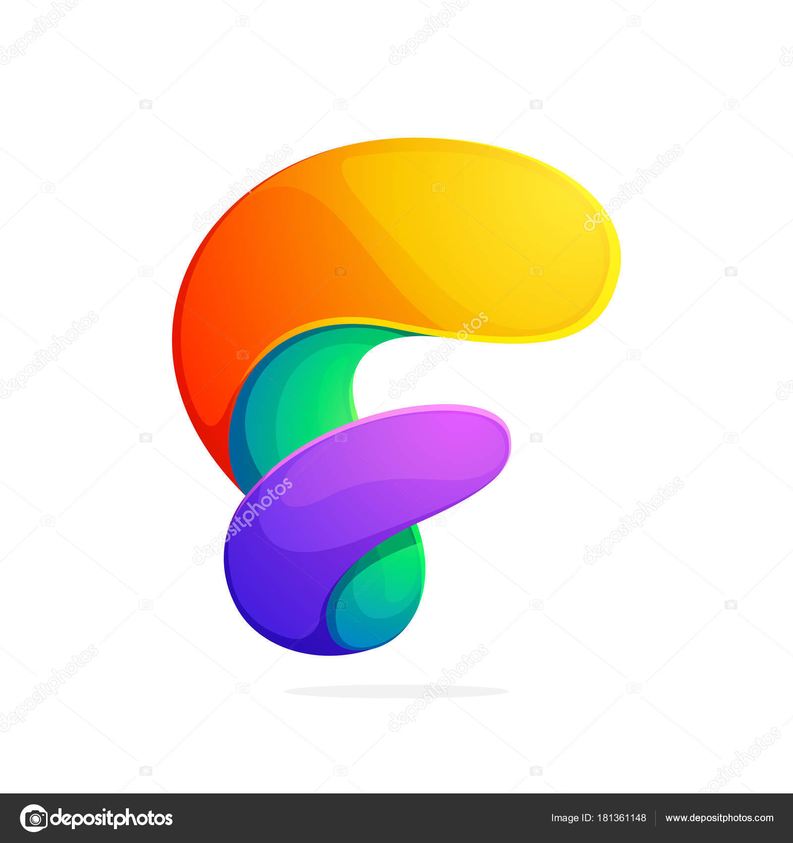 F letter colorful logo from a twisted line. Stock Vector by ©kaer ...