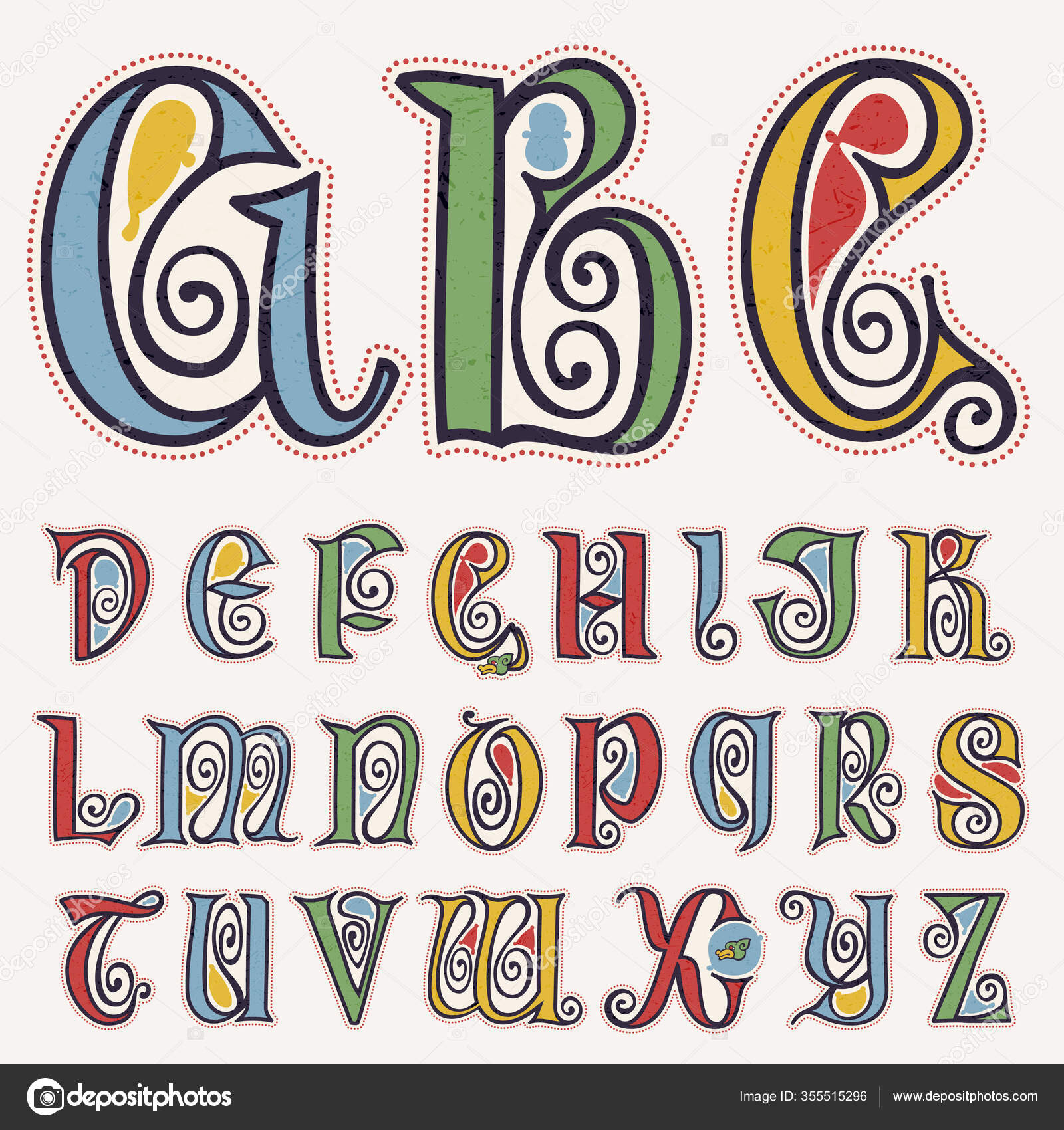 Colorful Tribal Print Letters
