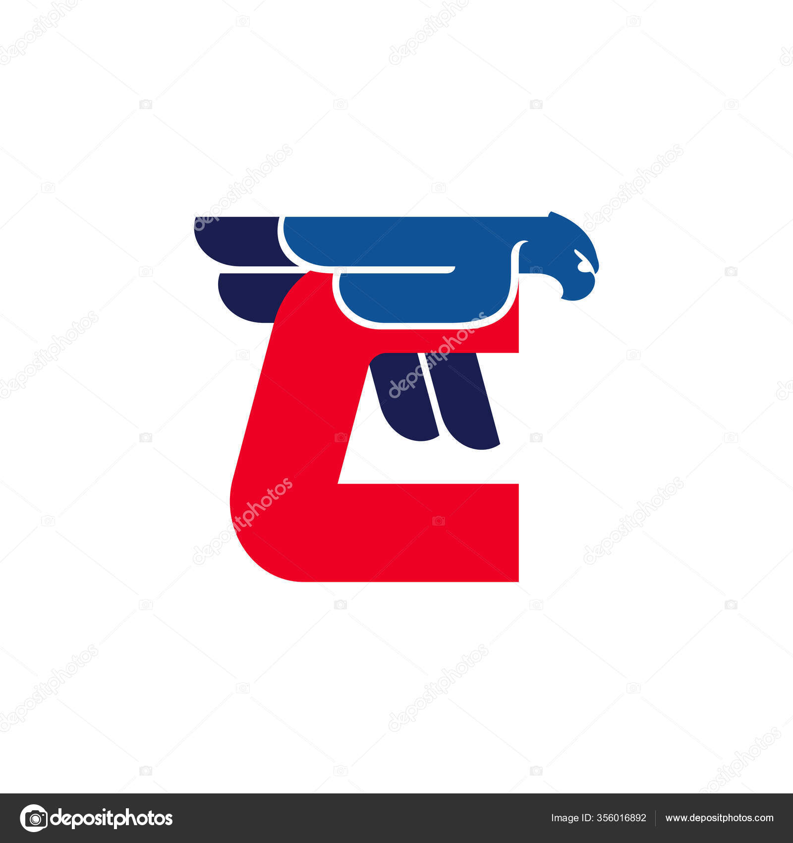 Bokstäver Logotyp Med Flygande Örn Vektor Sneda Typsnitt Perfekt För ...