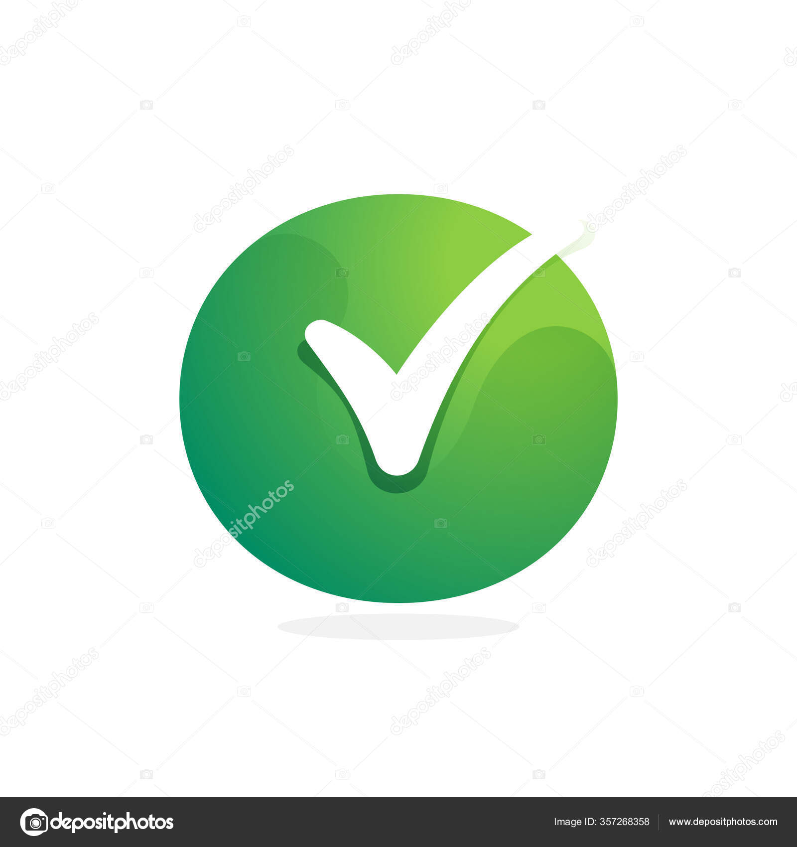 Logo Verde Letra Con Marca Verificación Interior Perfecto Para Aprobar ...