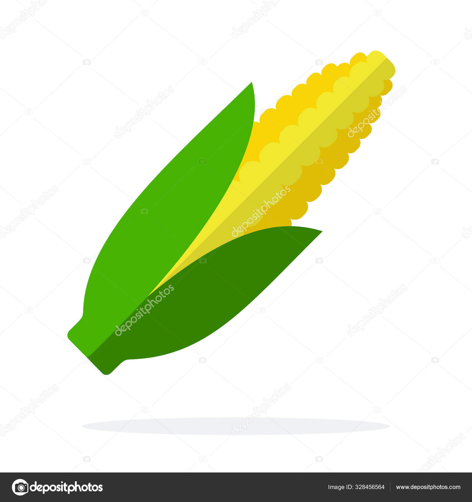 Ear of corn vector flat material design isolated object on white ...