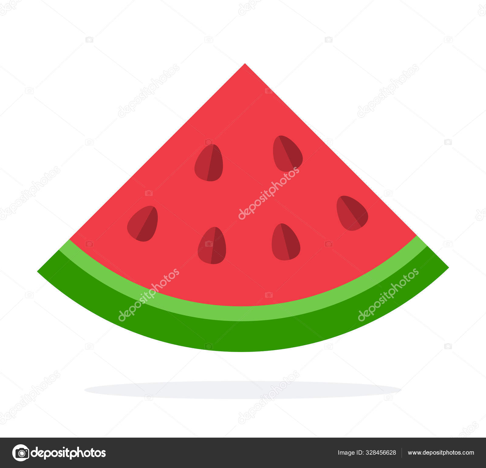 Watermelon slice vector flat material design isolated object on white ...