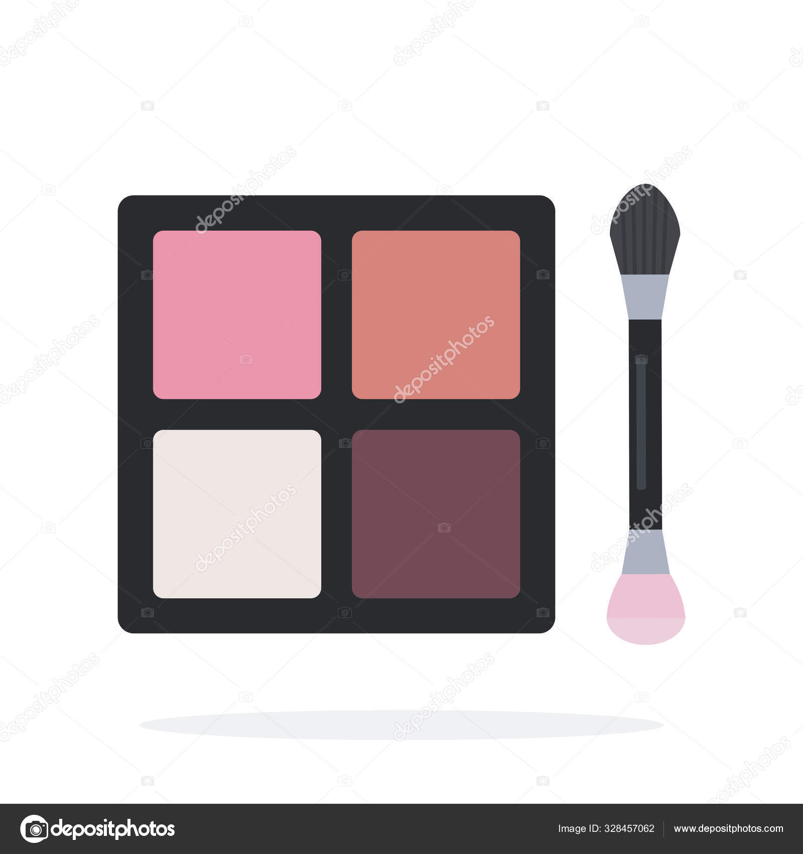 Compact Eyeshadow vector flat material design isolated object on white ...