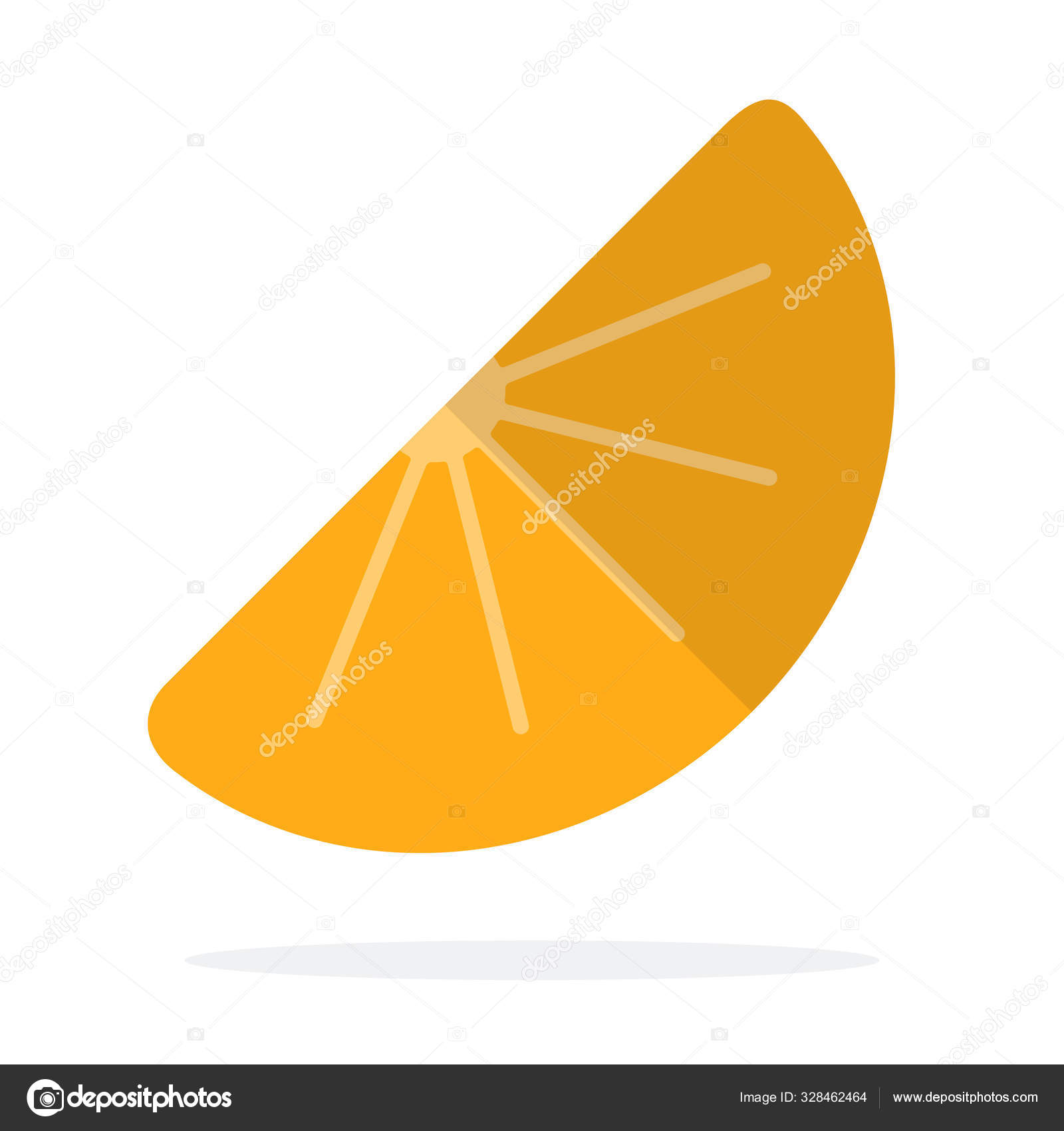 One slice of mandarin flat isolated Stock Vector Image by ...
