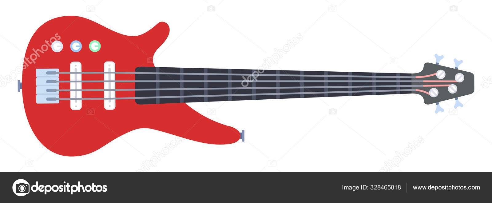 Red electronic guitar vector icon flat isolated illustration Stock ...