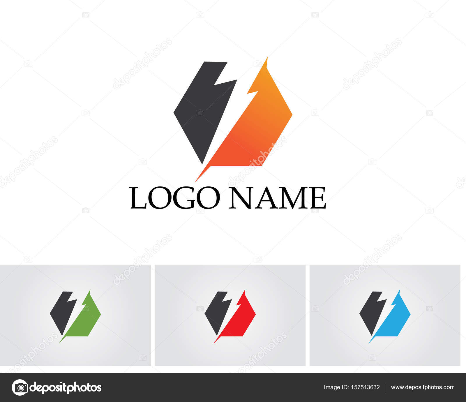 Lightning Icon Logo Symbols Stock Vector Image by ©Hatigraphic #157513632