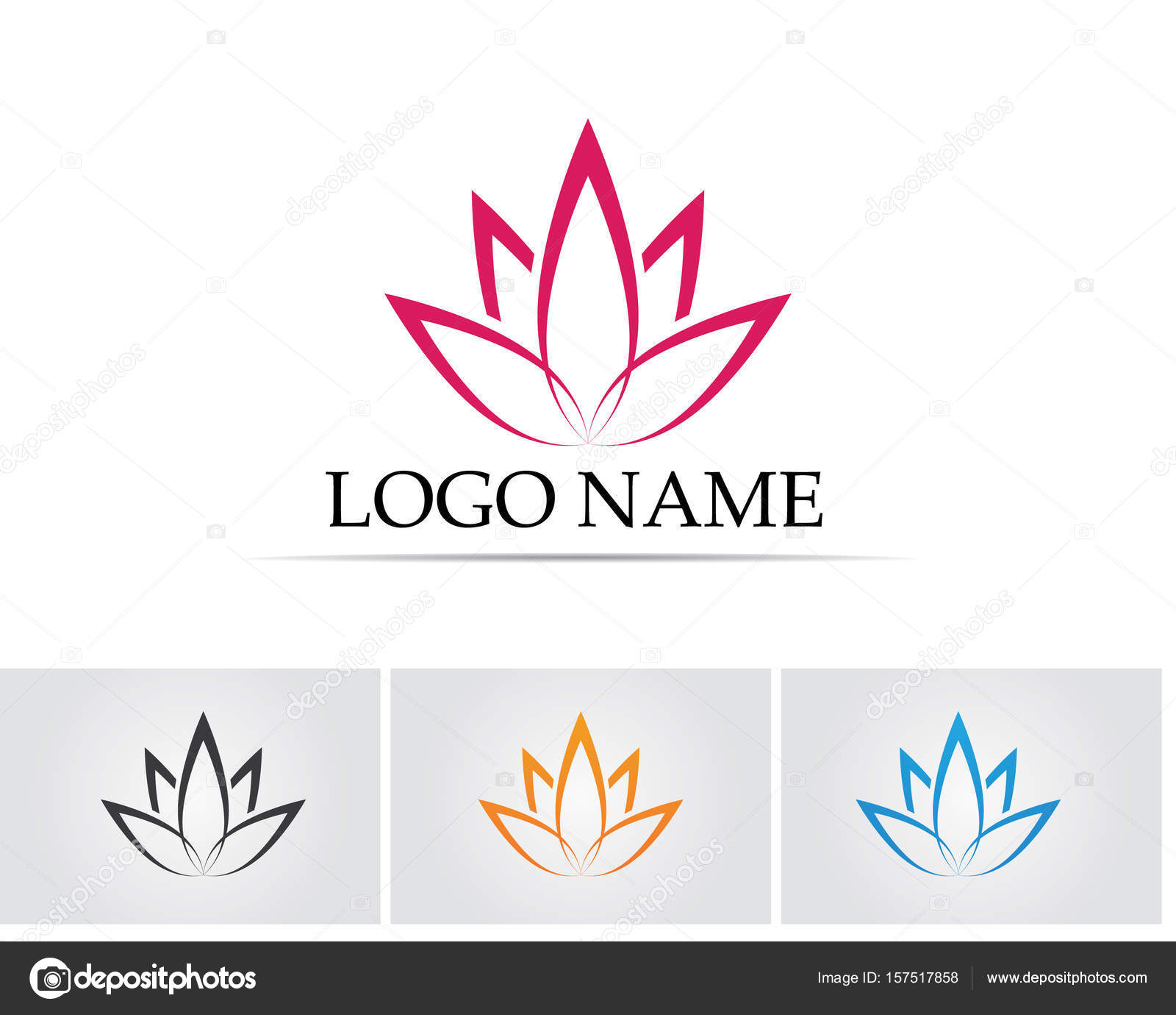Vector Lotus Flower Sign Wellness Spa Yoga Vector Illustration Stock ...