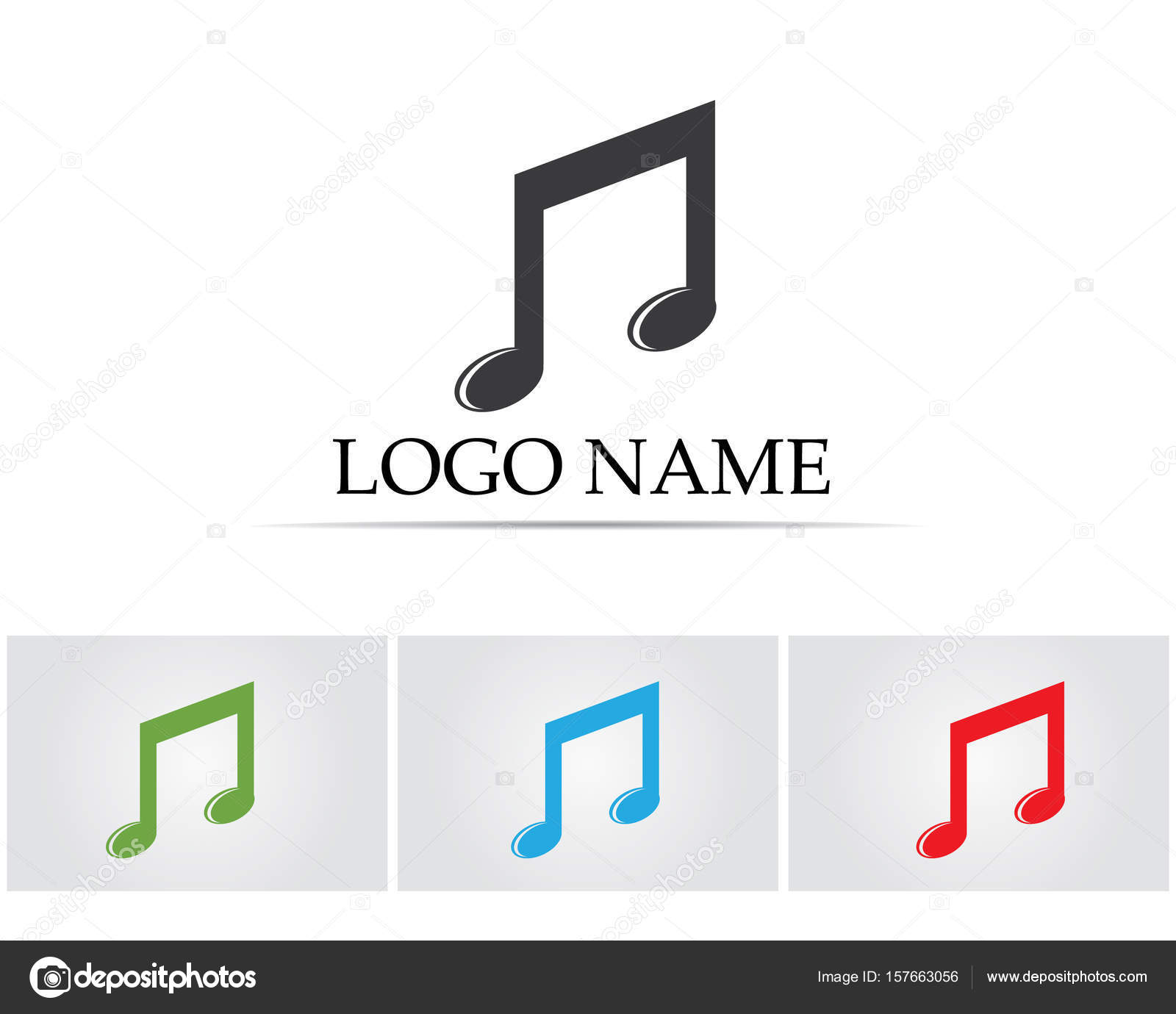 Símbolos de nota musical logotipo e iconos plantilla Vector de stock ...