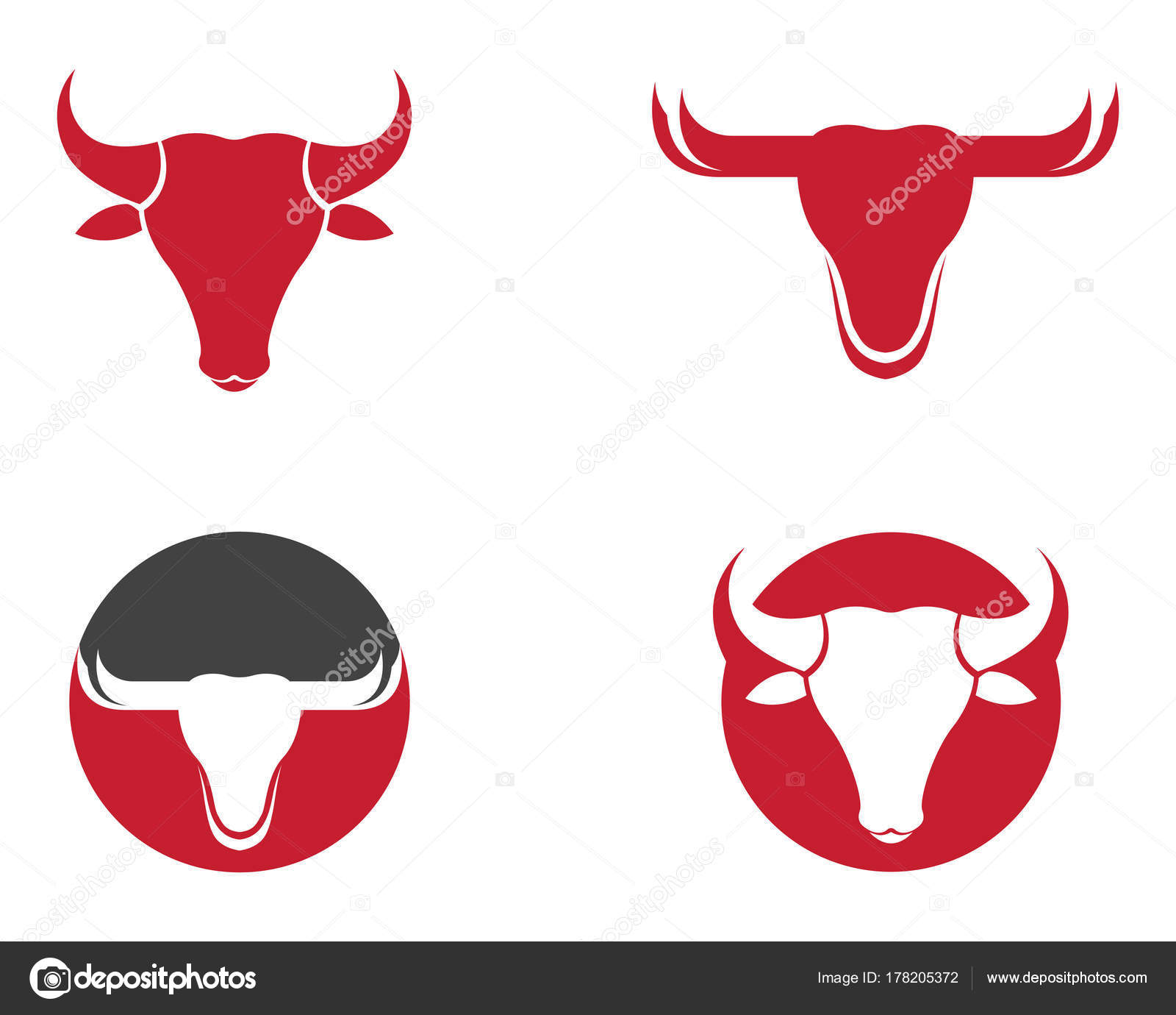 Logo Cuerno Toro Símbolos Plantilla Iconos Aplicación Vector de stock ...