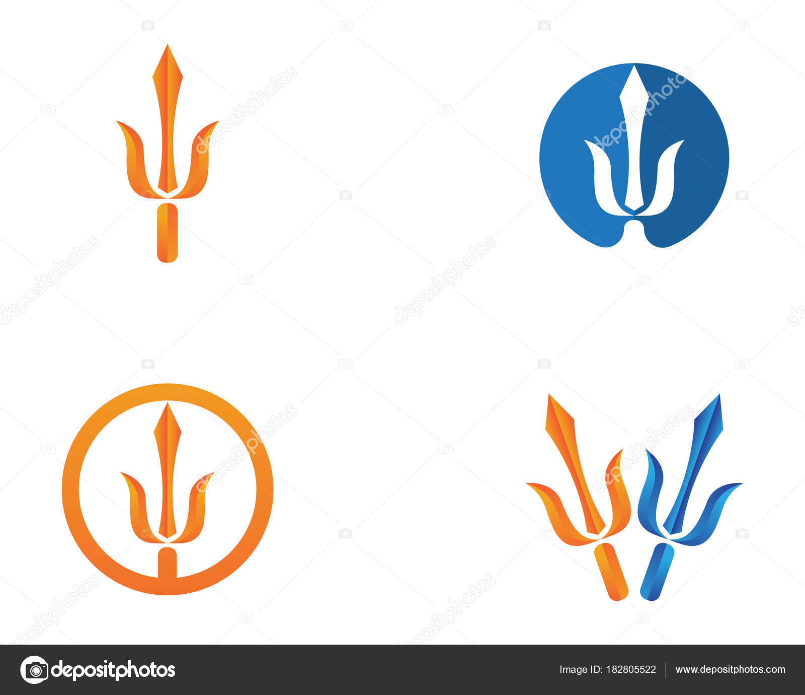 Logo de tridente mágico y vector de plantilla de símbolos Vector de ...