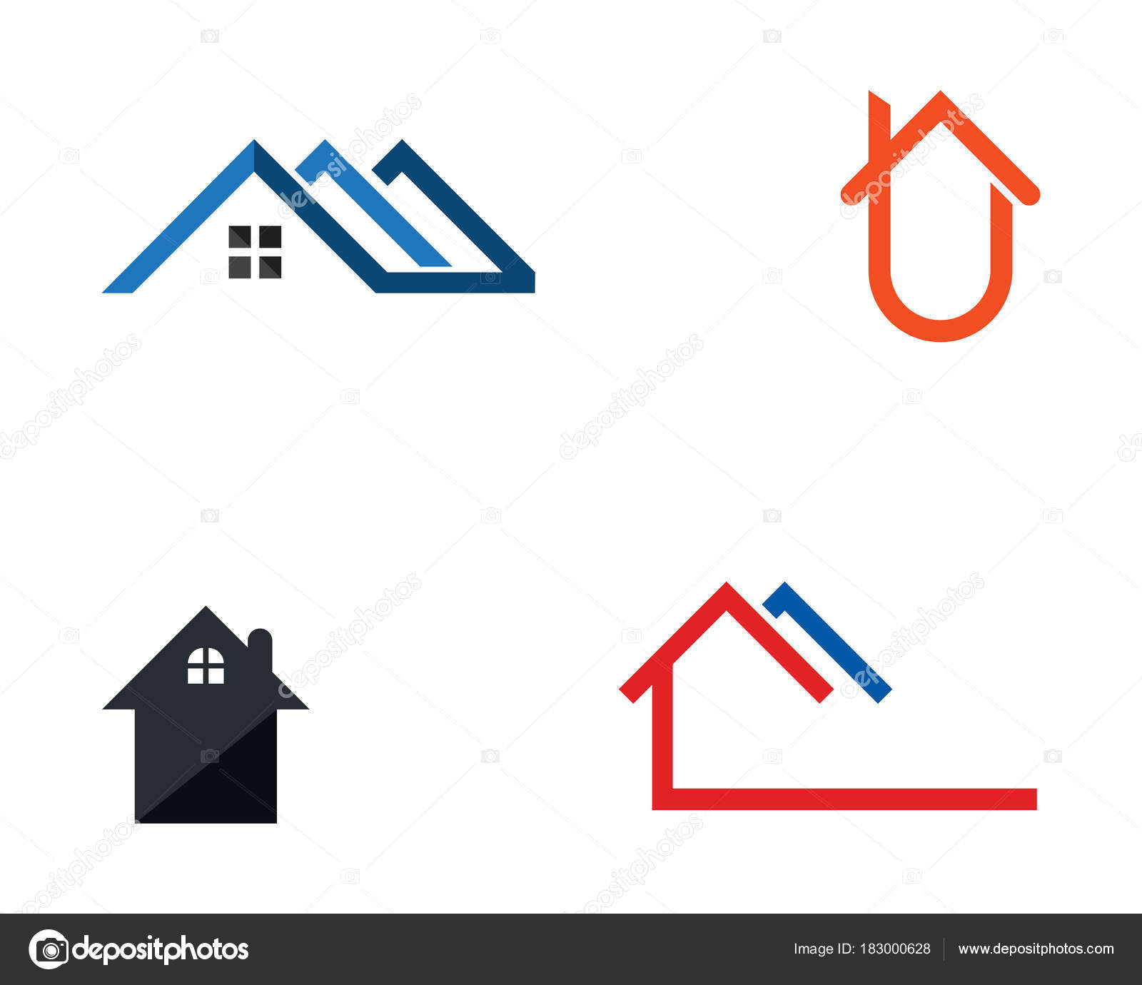 Inicio Logotipo Símbolos Plantilla Iconos Aplicación Vector de stock ...