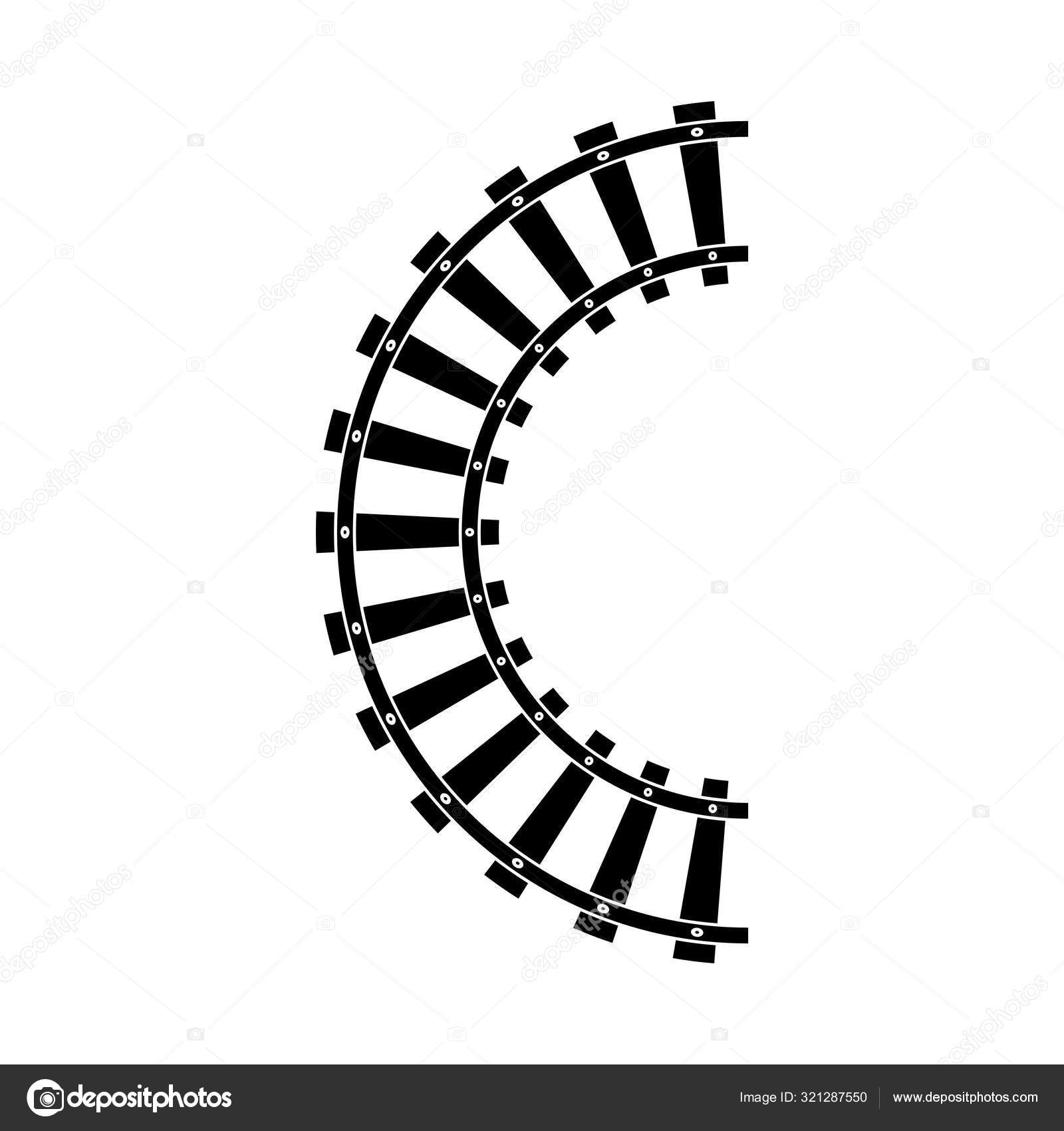 Curved Train Tracks Clipart