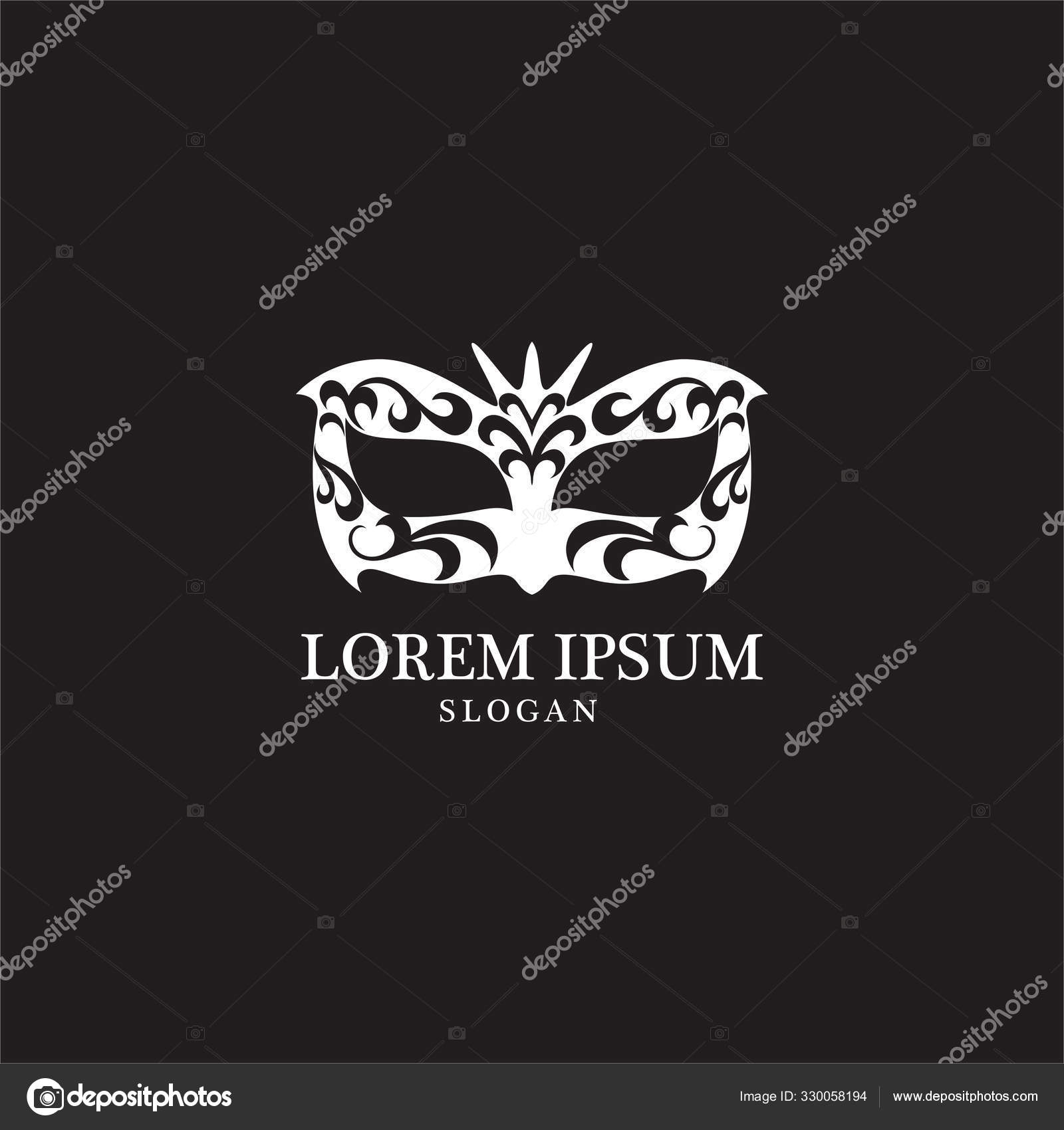 Máscara de Carnaval de Carnaval Icono y símbolo logo Vector de stock ...