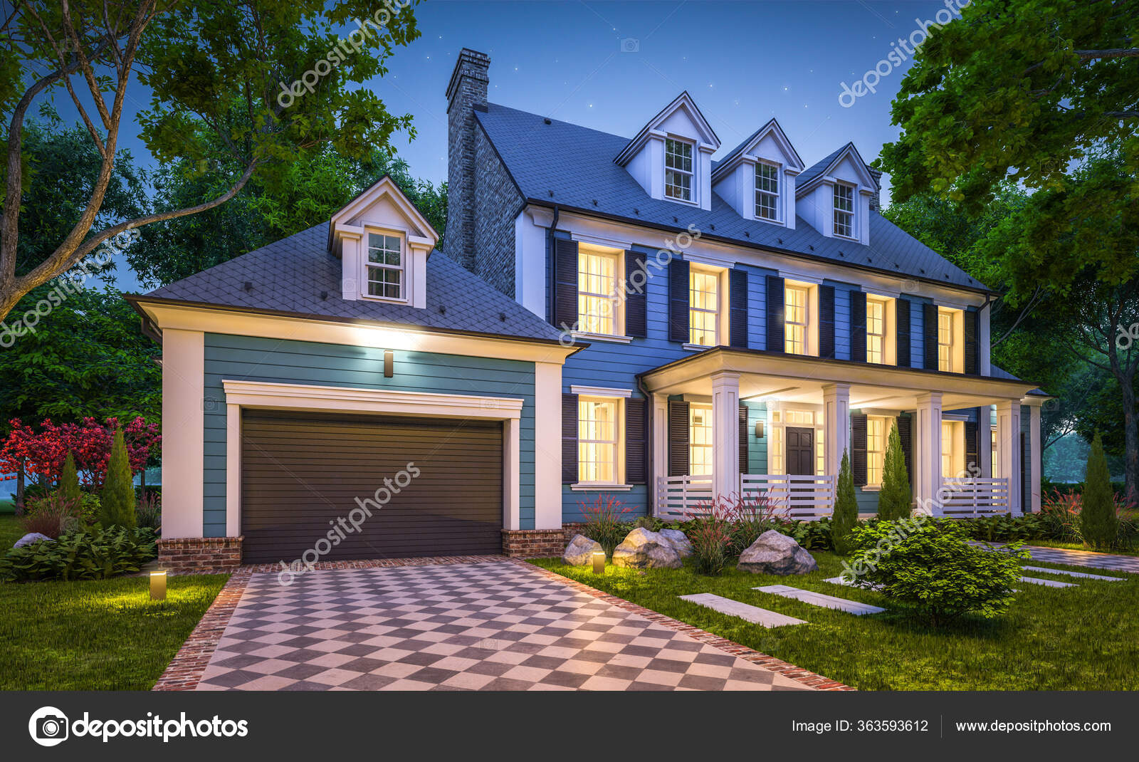 Colonial Style Garage