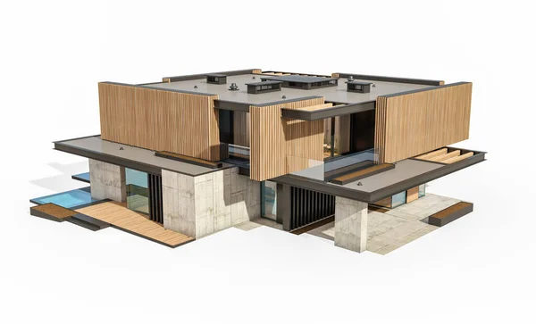 Casa moderna render fotos de stock, imágenes de Casa moderna render sin ...