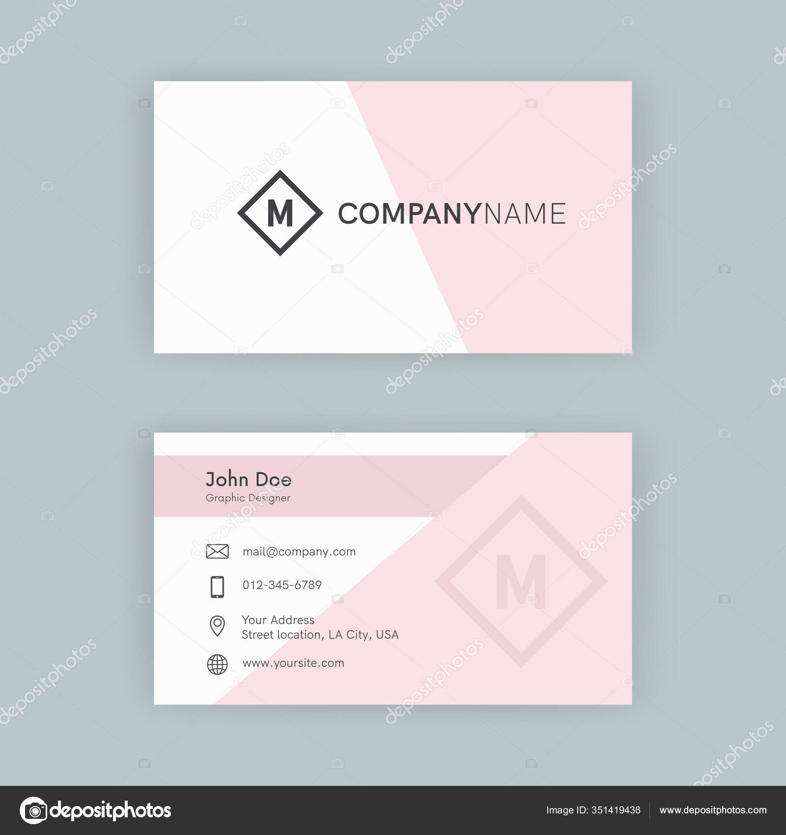 Simple Visiting Card Template Vector Design — Stock Photo ...
