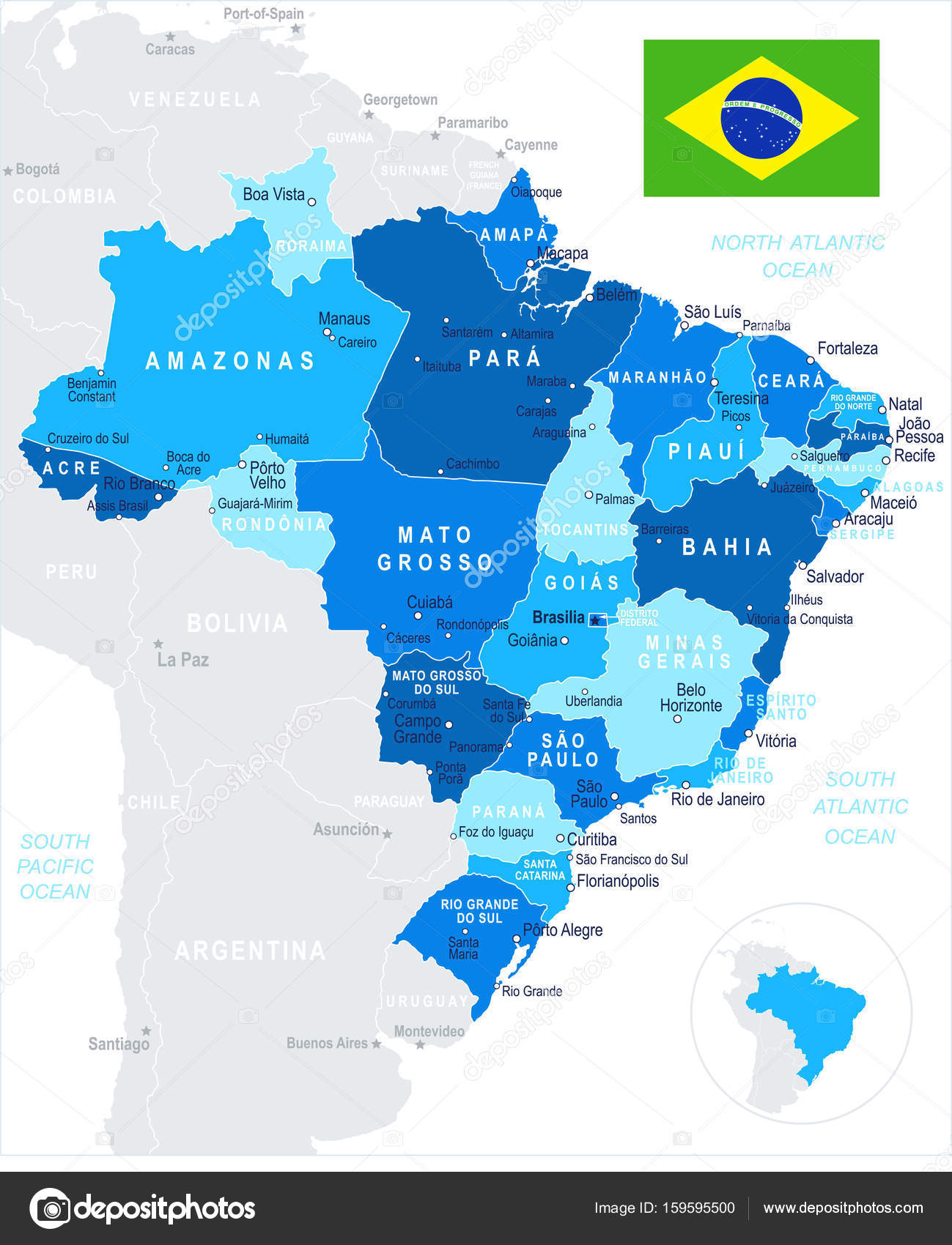 Brazil - map and flag illustration Stock Vector Image by ©dikobrazik ...