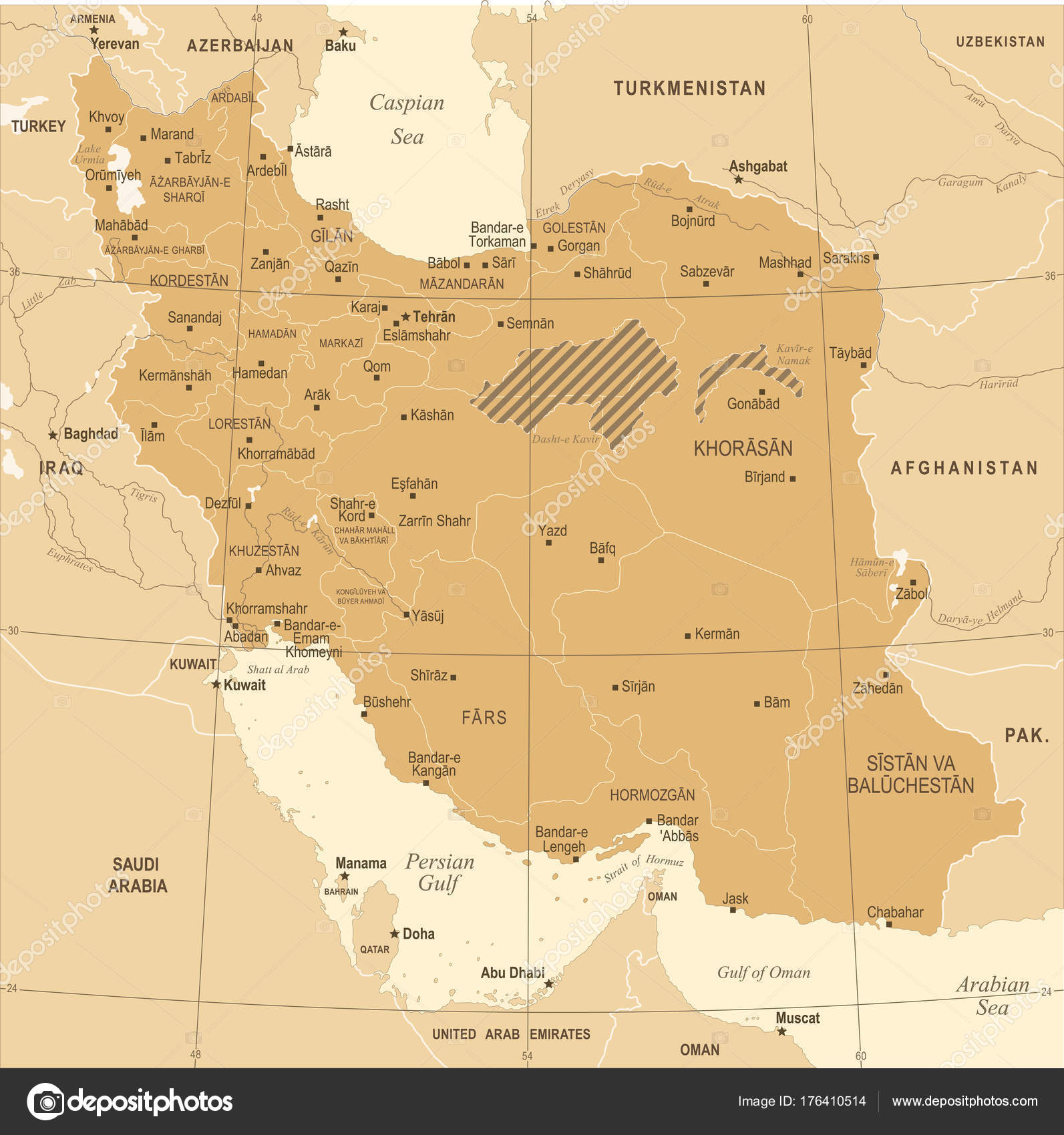 Iran Map - Vintage Detailed Vector Illustration — Stock Vector ... Iran Map - Vintage Detailed Vector Illustration — Stock Vector ...