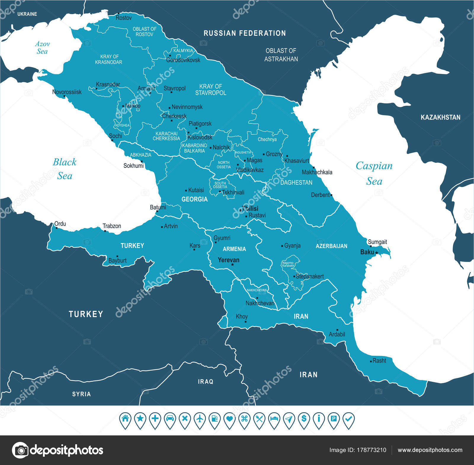 Caucasus Countries Map