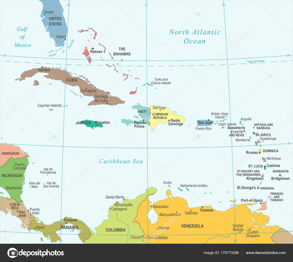 El Mapa Del Caribe Ilustracion Vectorial Vector Grafico Vectorial Images