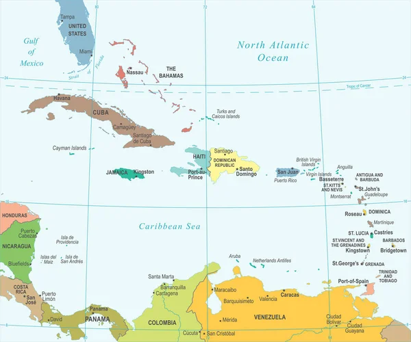 Vectores de Mapa del caribe, imágenes vectoriales | DepositPhotos