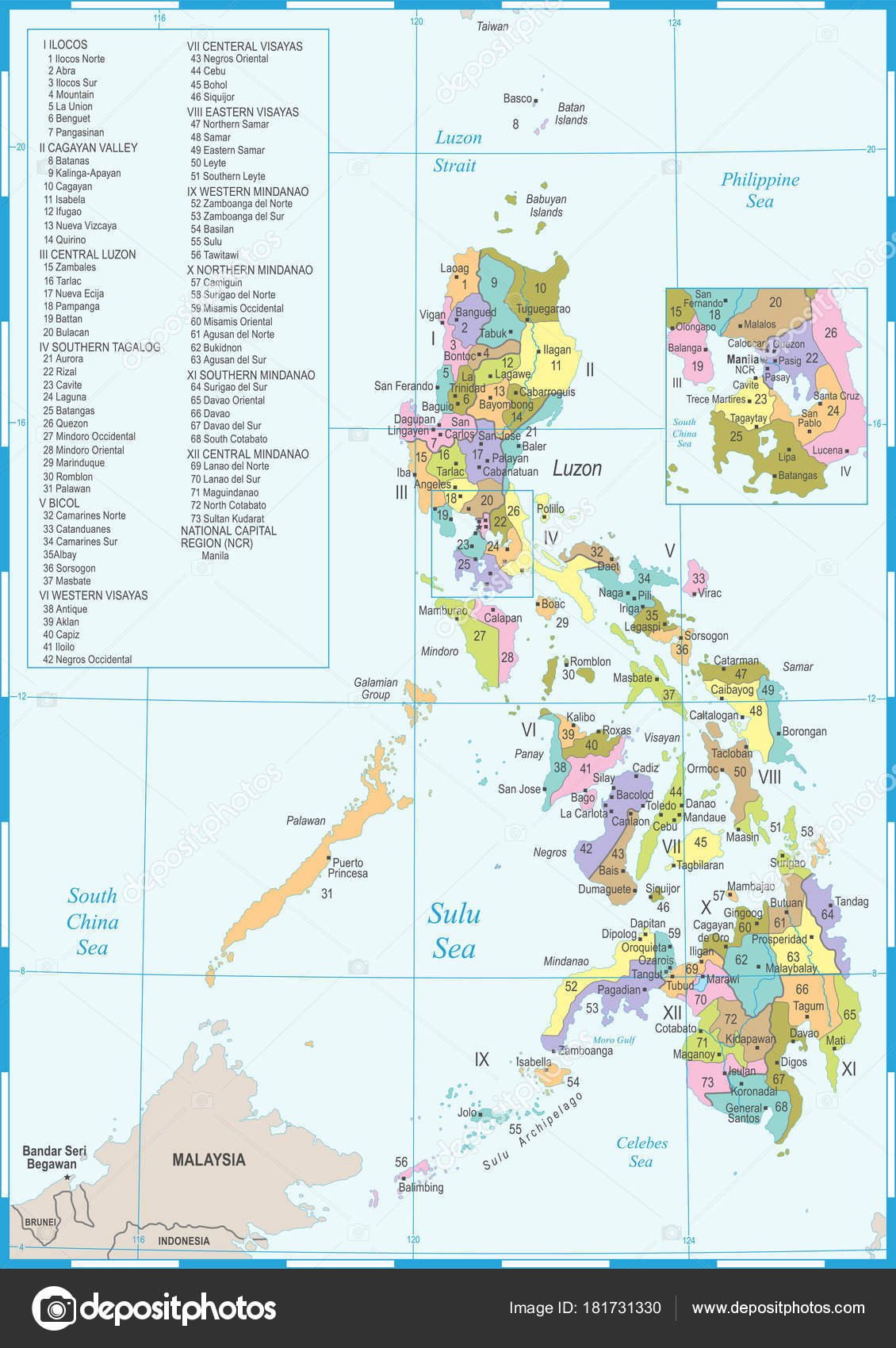 Mapa Das Filipinas Ilustração Vetor Alto Detalhamento Vetor de ...