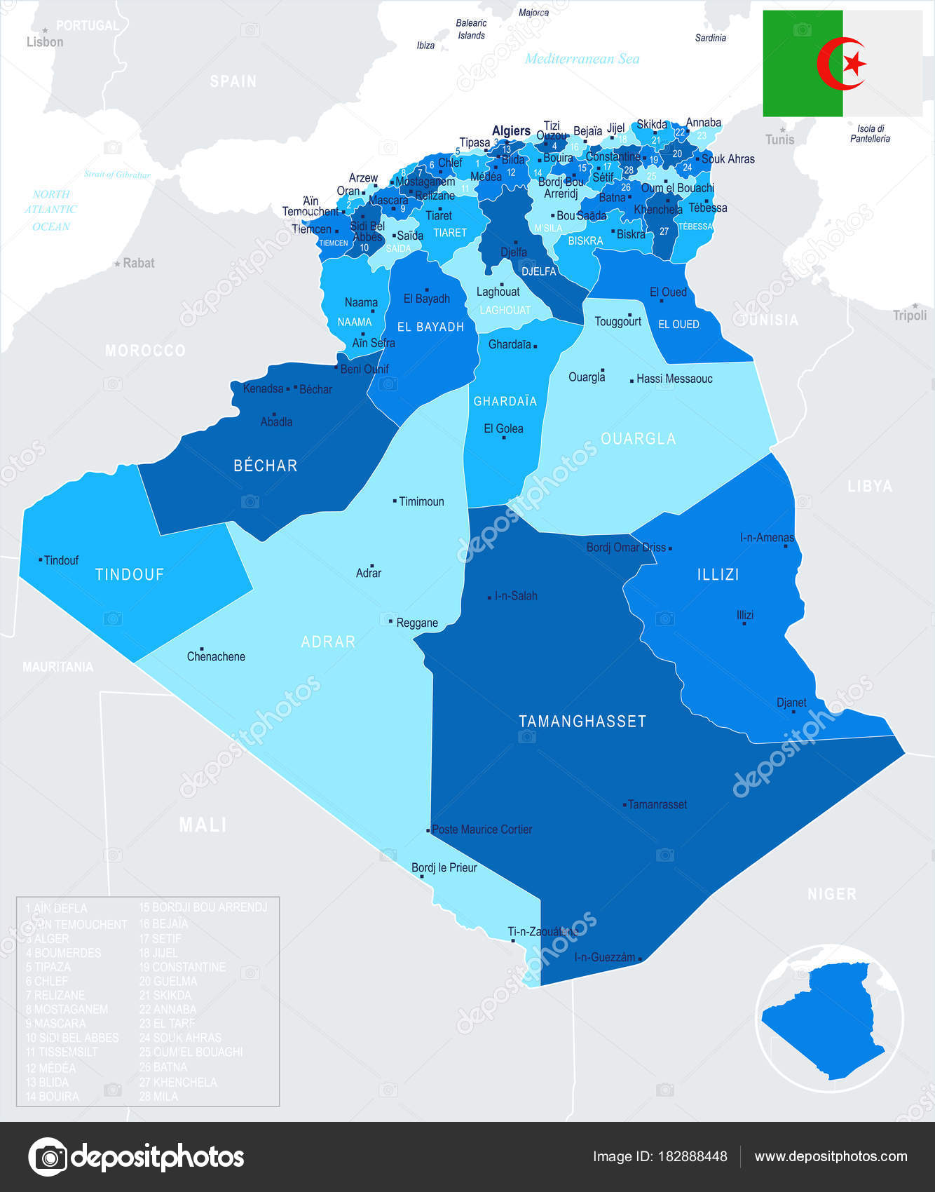 Algeria Map Graphics – Map Of Algeria With Cities – WHKRQ