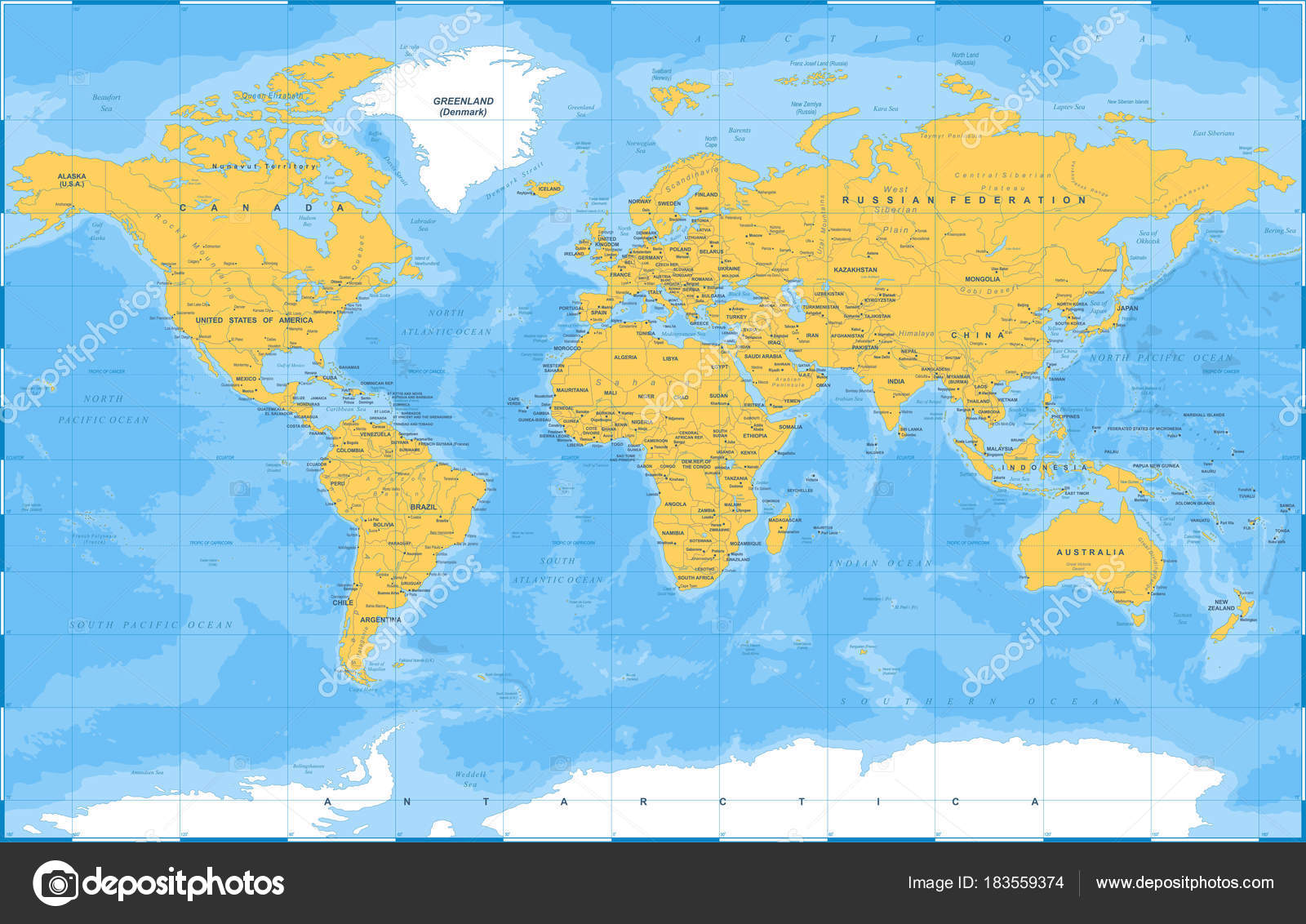 Political Colored World Map Vector Stock Vector by ©dikobrazik 183559374 Political Colored World Map Vector Stock Vector by ©dikobrazik 183559374