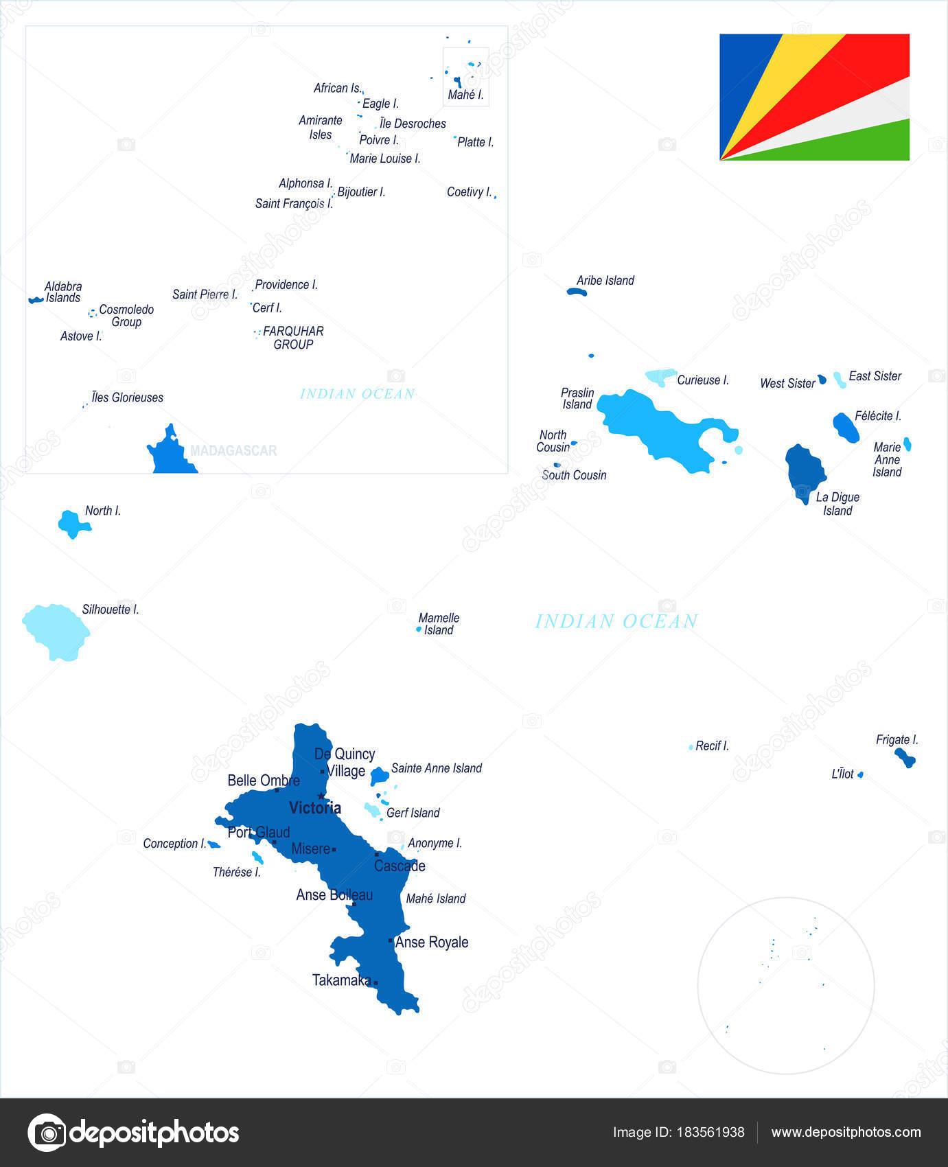 Seychelle Map - Info Graphic Vector Illustration Stock Vector Image by ...
