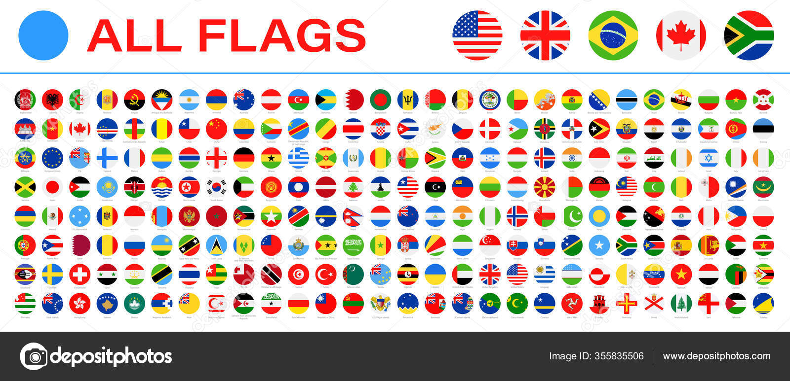 All World Flags Vector Flat Iconos Inglés Versiones 2020 Banderas ...