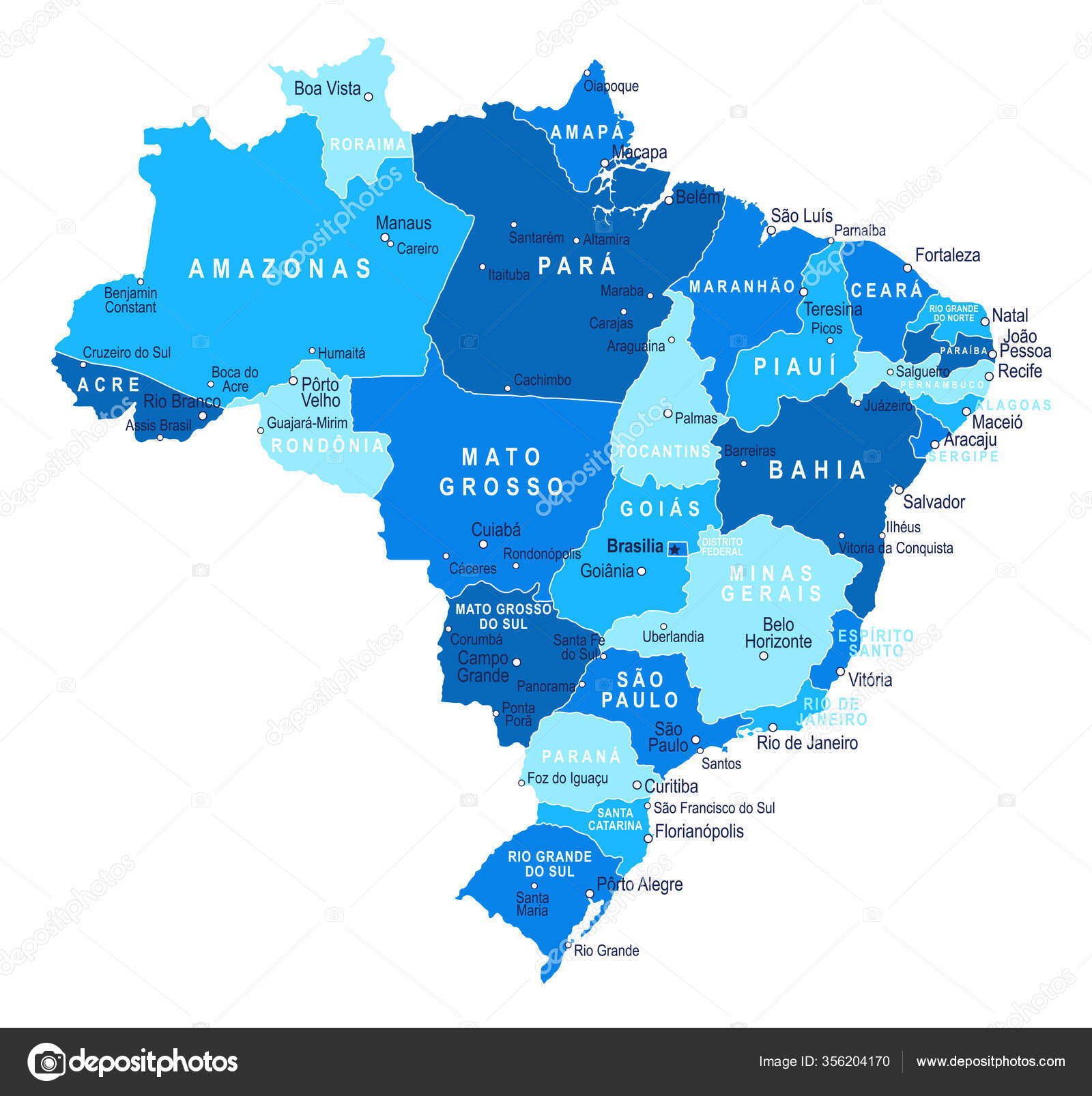 Brazil Map With Cities And States