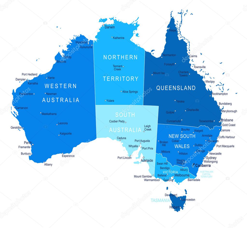 Mapa De Australia Con Ciudades