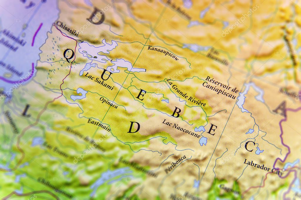 Mapa geográfico del estado de Quebec con ciudades importantes 2023