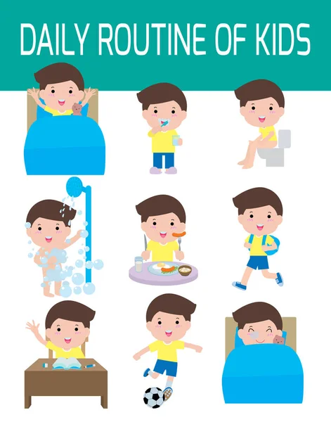 Daily Routine Activities Kids Cute Girl Routines Kids Daily Routine ...