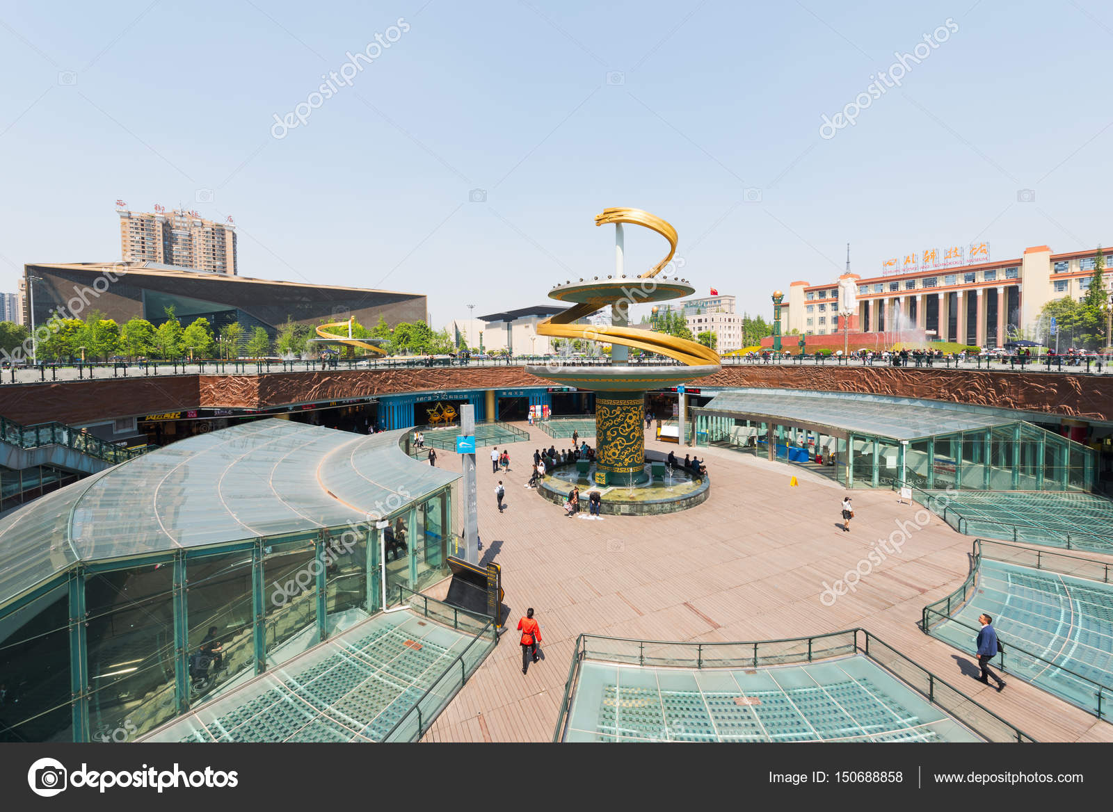 Chengdu Tianfu square with blue sky – Stock Editorial Photo © LP2tudio ...