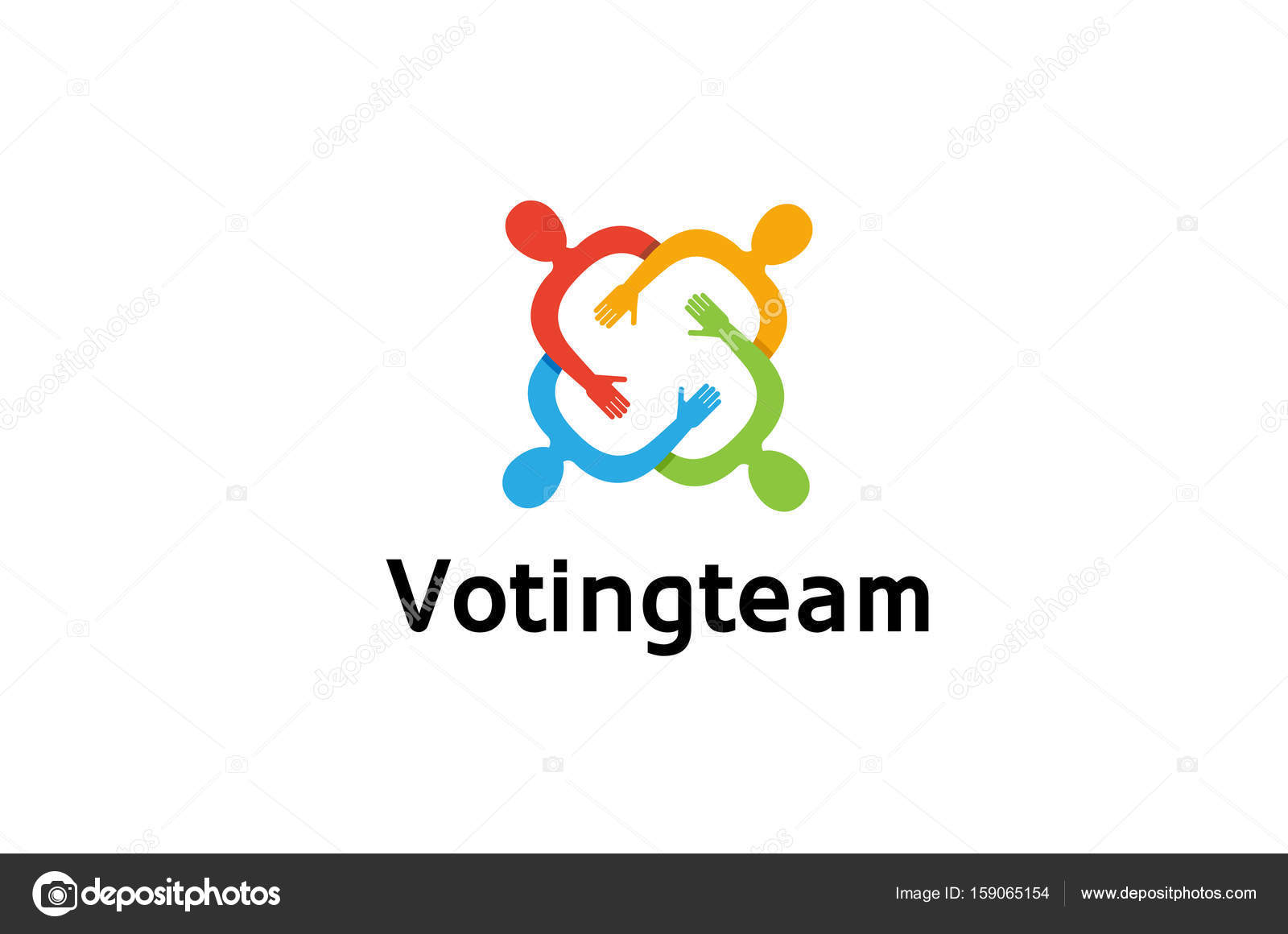 Colorful People Group Team Logo Design Illustration Stock Vector Image ...