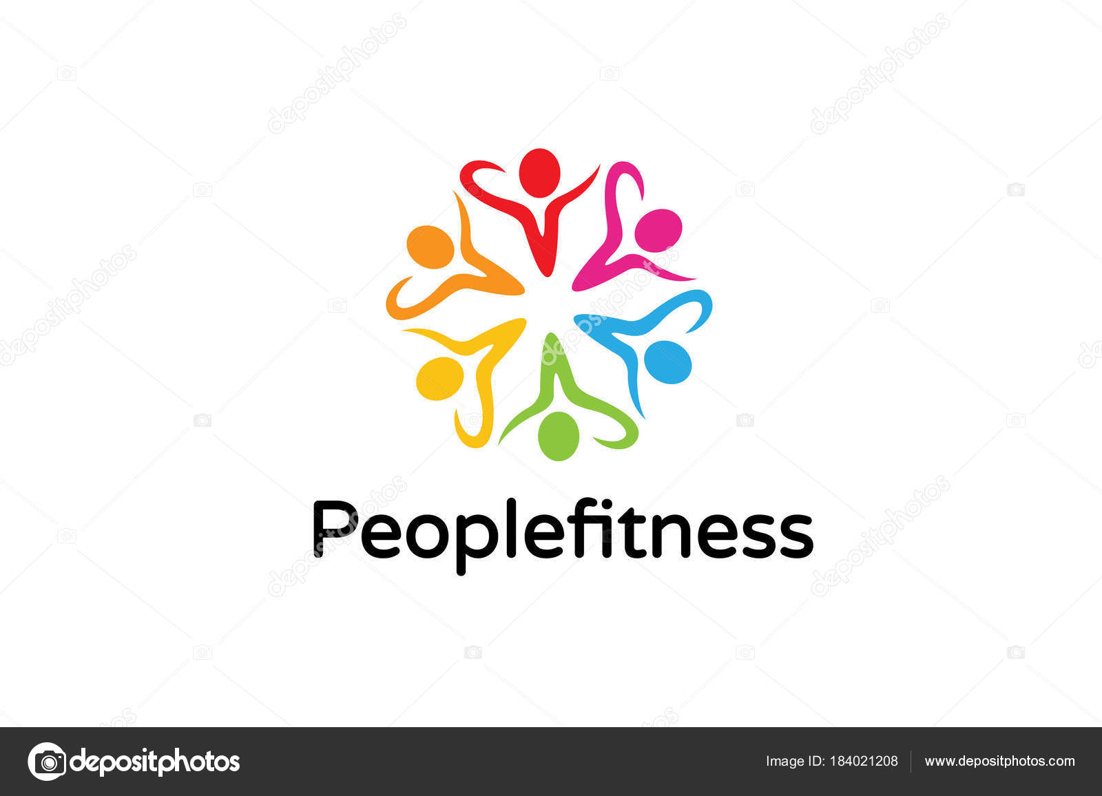 Colorful People Students Team Logo Design Illustration Stock Vector by ...