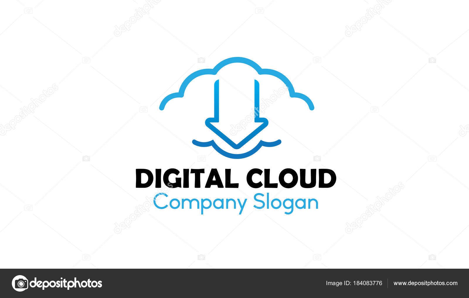 Digital Cloud Logo Symbol Design Illustration Stock Vector Image by ...