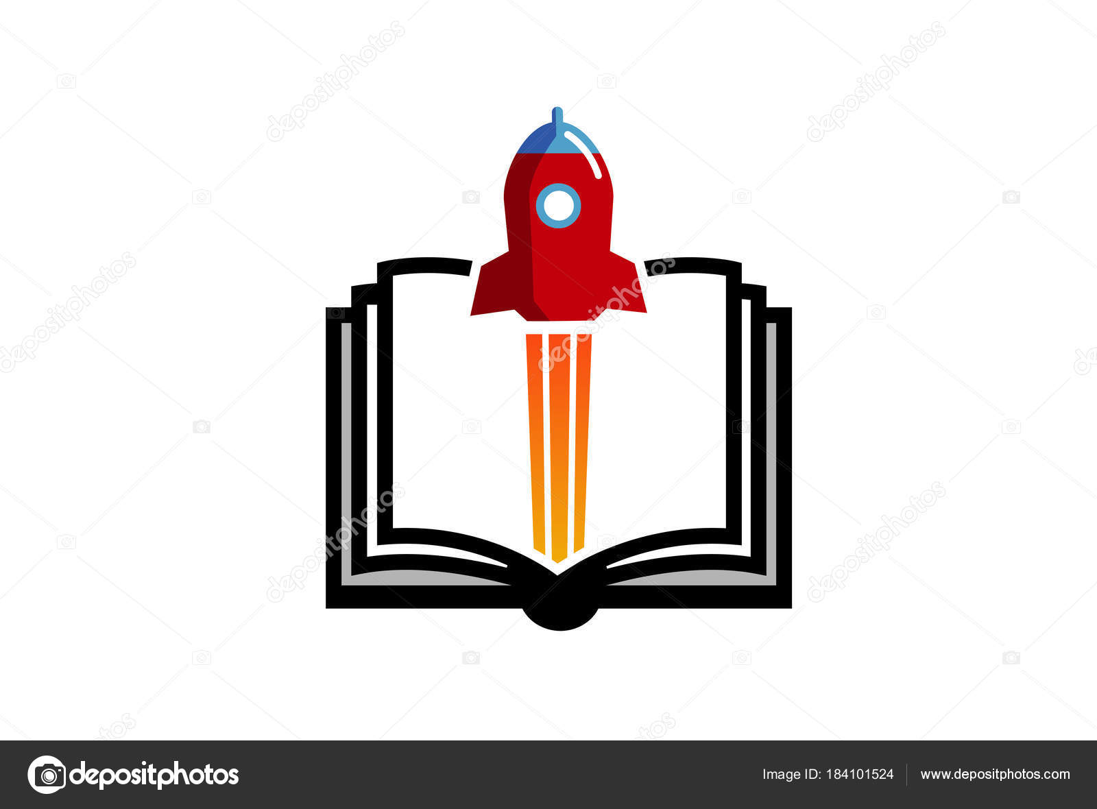 Launch Book Design Logo Symbol Illustration Stock Vector Image by ...