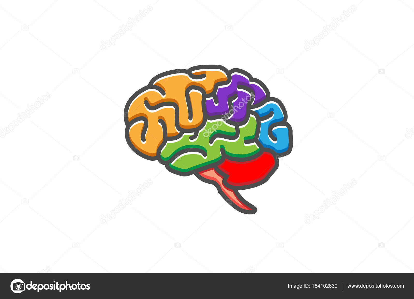 Creative Colorful Brain Logo Design Illustration Stock Vector Image by ...
