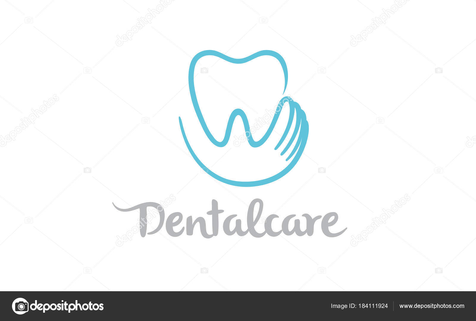 Creative Teeth Heart Holding Logo Design Symbol Illustration Stock ...
