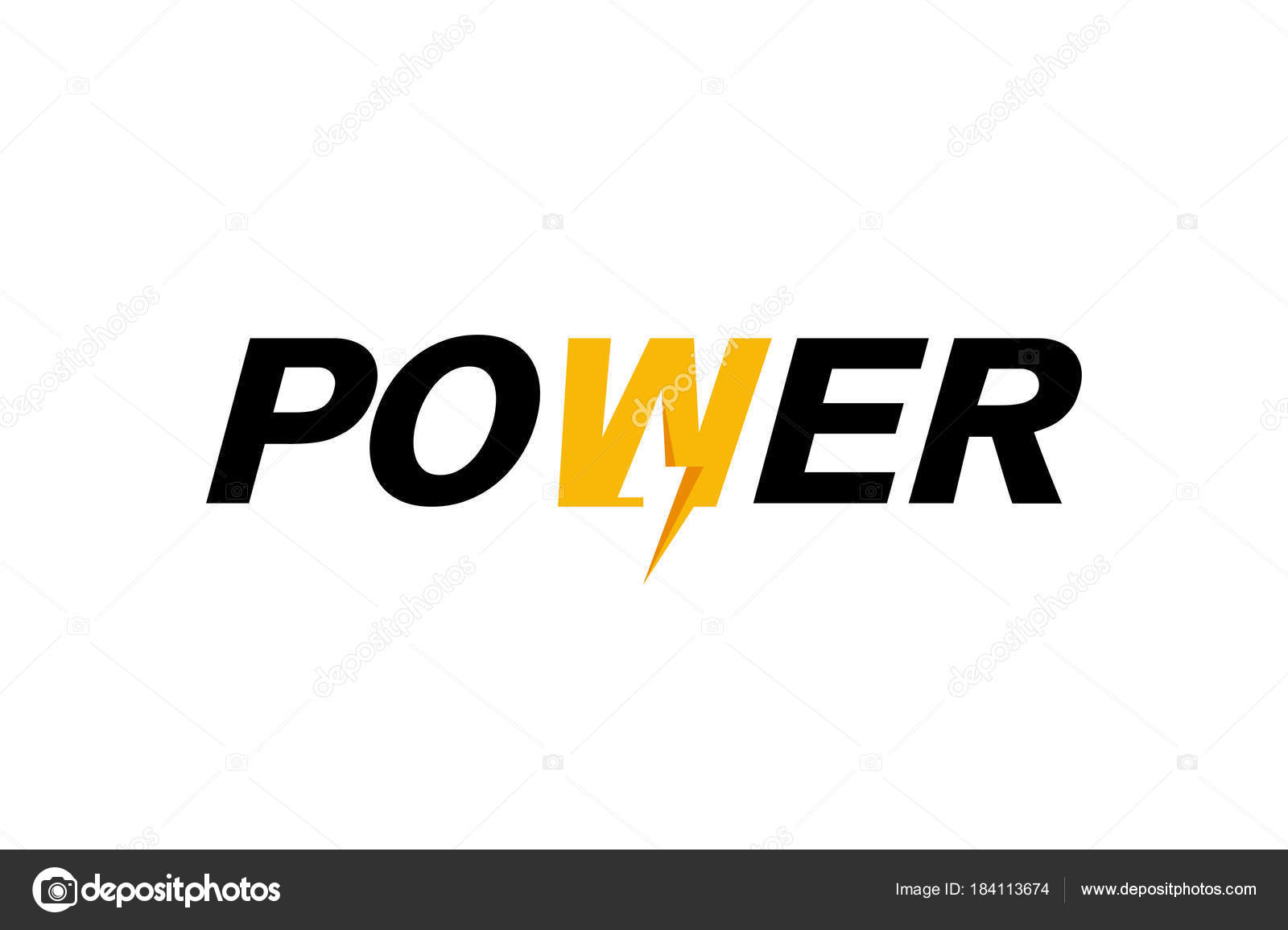 Creative Letter Power Text Symbol Design Illustration Stock Vector by ...